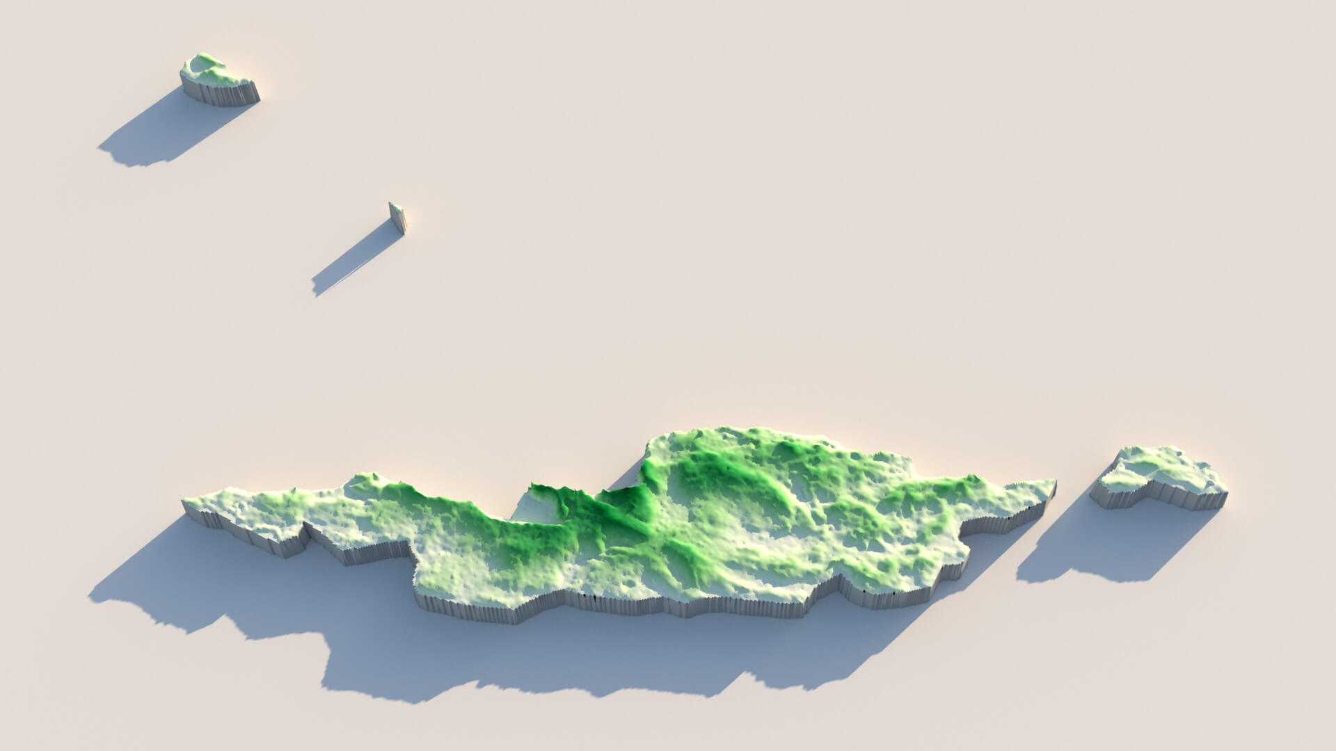Anguilla Terrain Map - 3D Model by 3dstudio