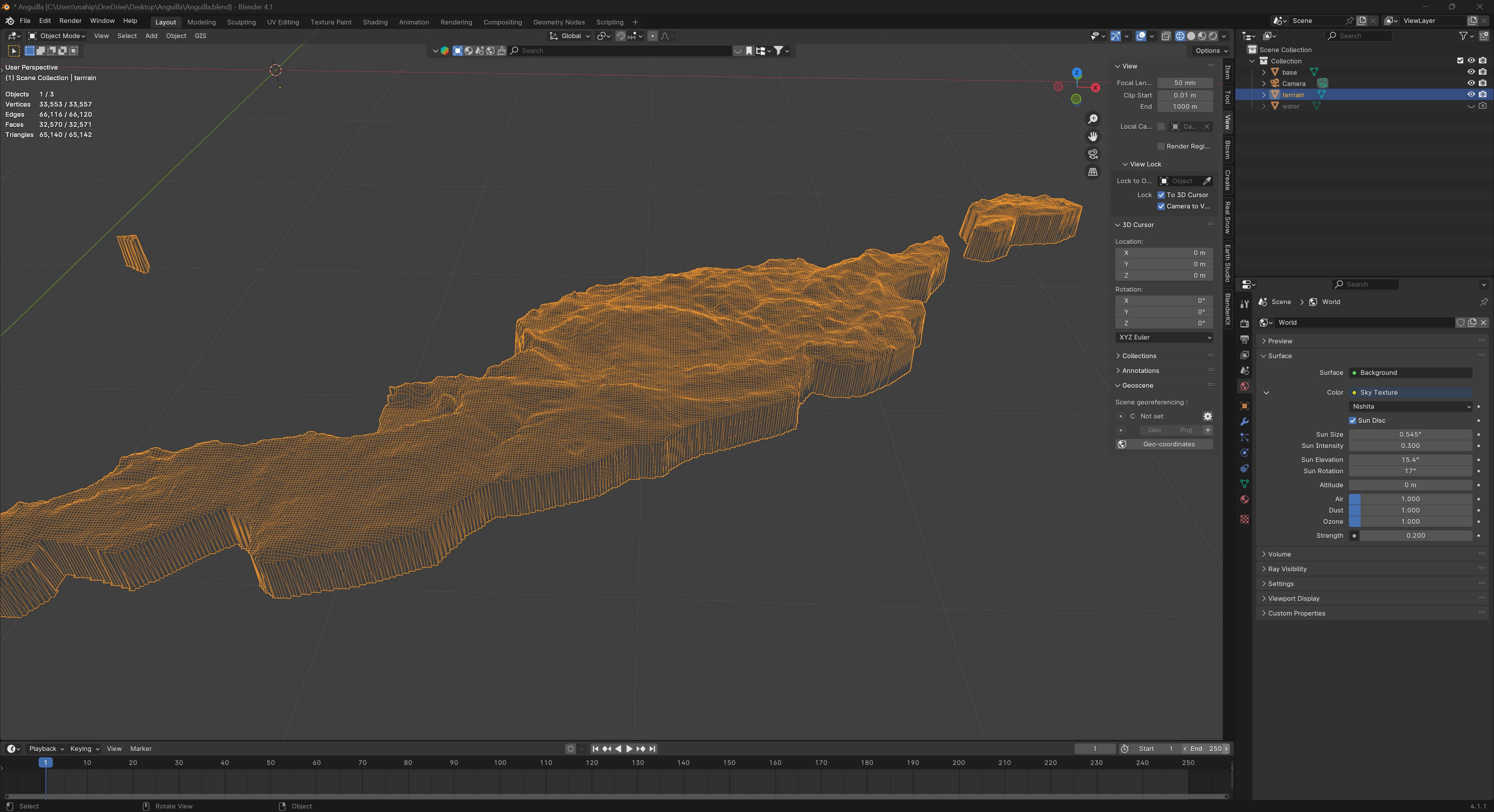 Anguilla Terrain Map - 3D Model by 3dstudio
