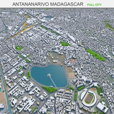 Antananarivo City Madagascar 3D Model 35km by 3dstudio