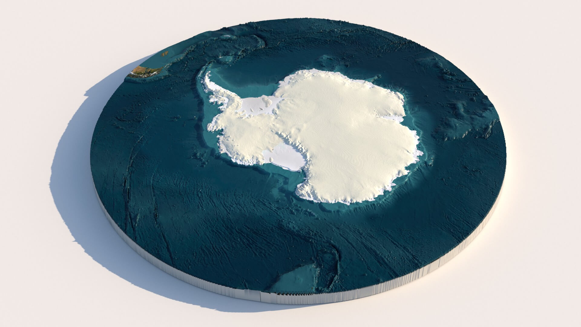 Antarctica Terrain Map - 3D Model by 3dstudio
