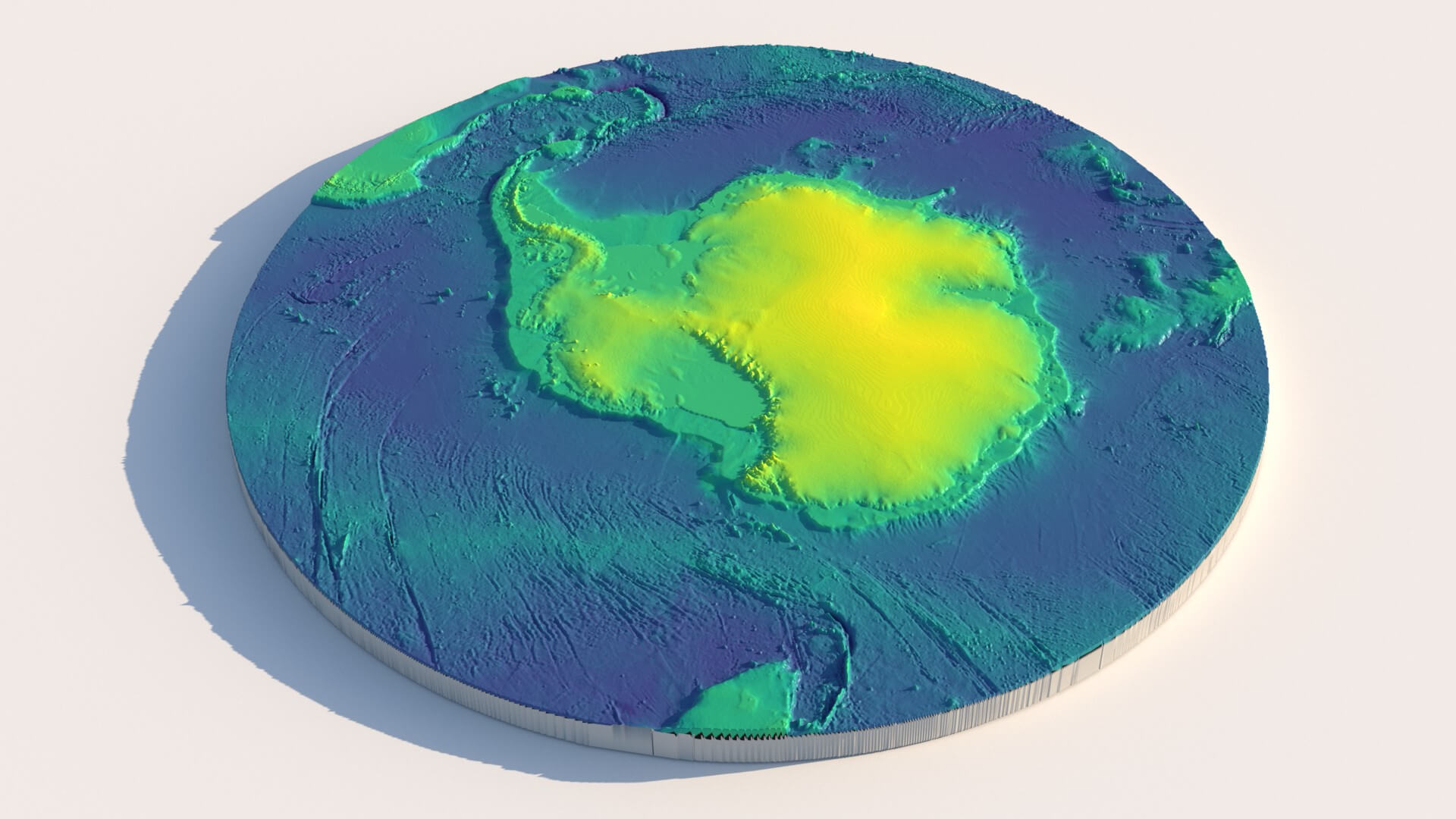 Antarctica Terrain Map - 3D Model by 3dstudio