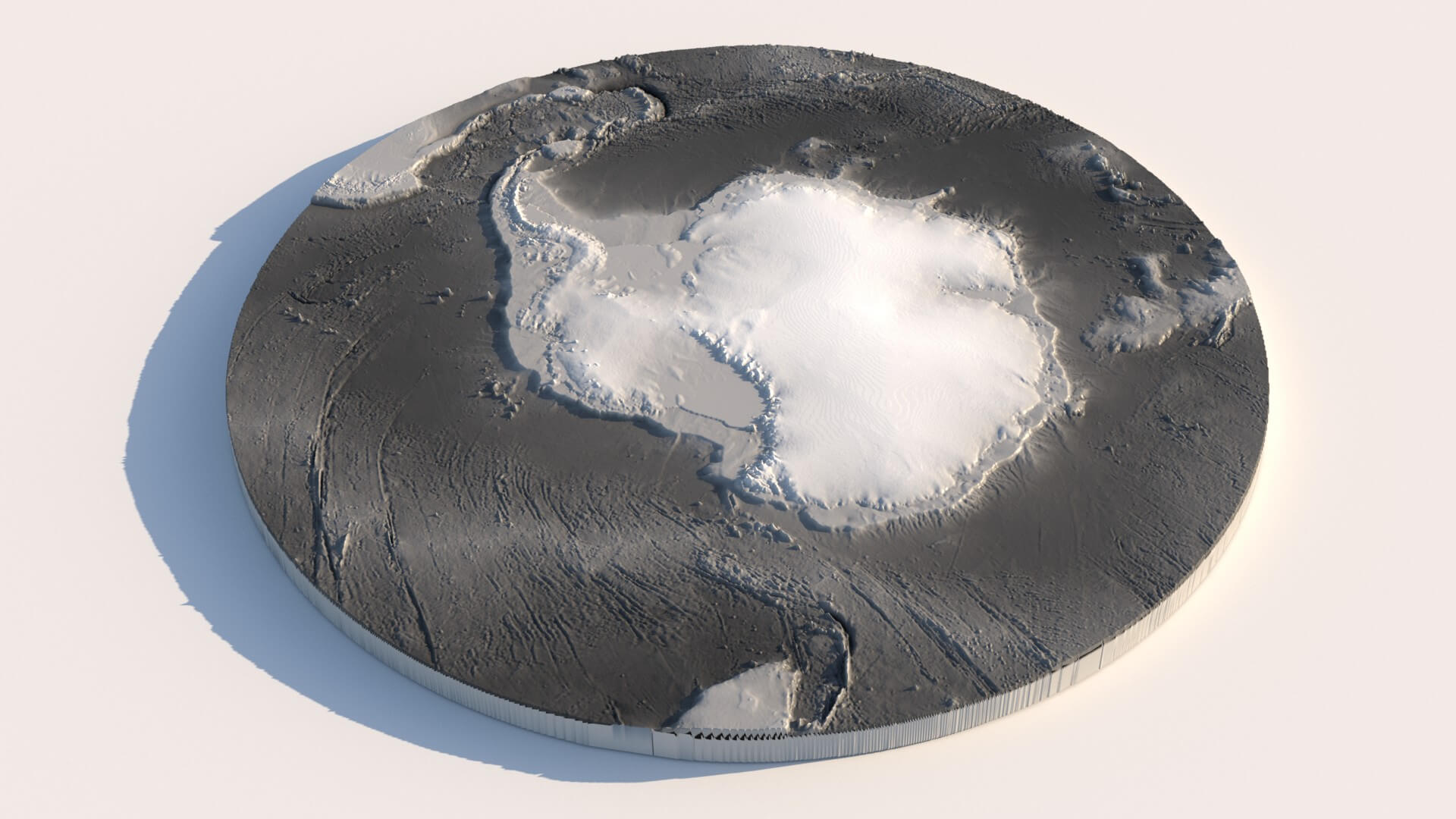 Antarctica Terrain Map - 3D Model by 3dstudio