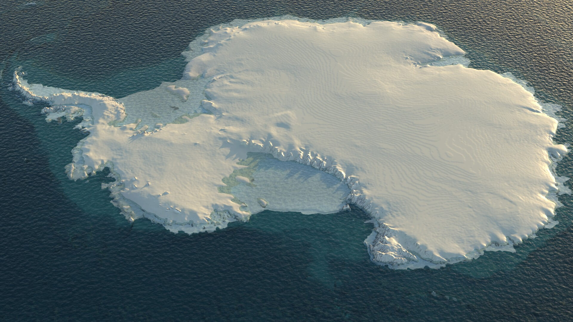 Antarctica Terrain Map - 3D Model by 3dstudio