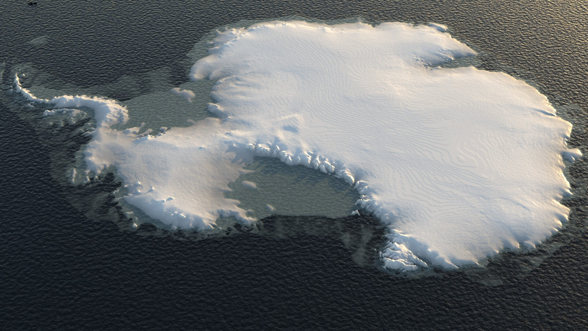 Antarctica Terrain Map - 3D Model by 3dstudio