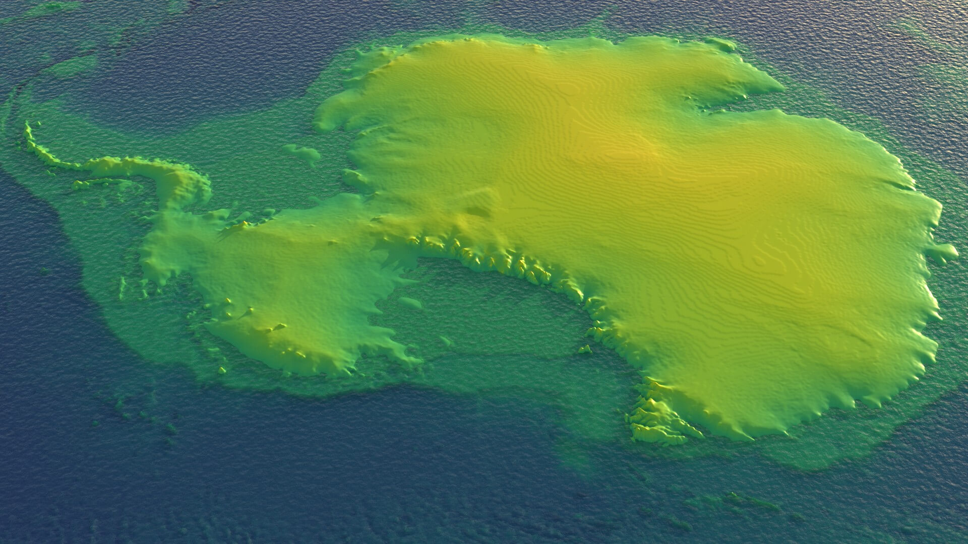Antarctica Terrain Map - 3D Model by 3dstudio