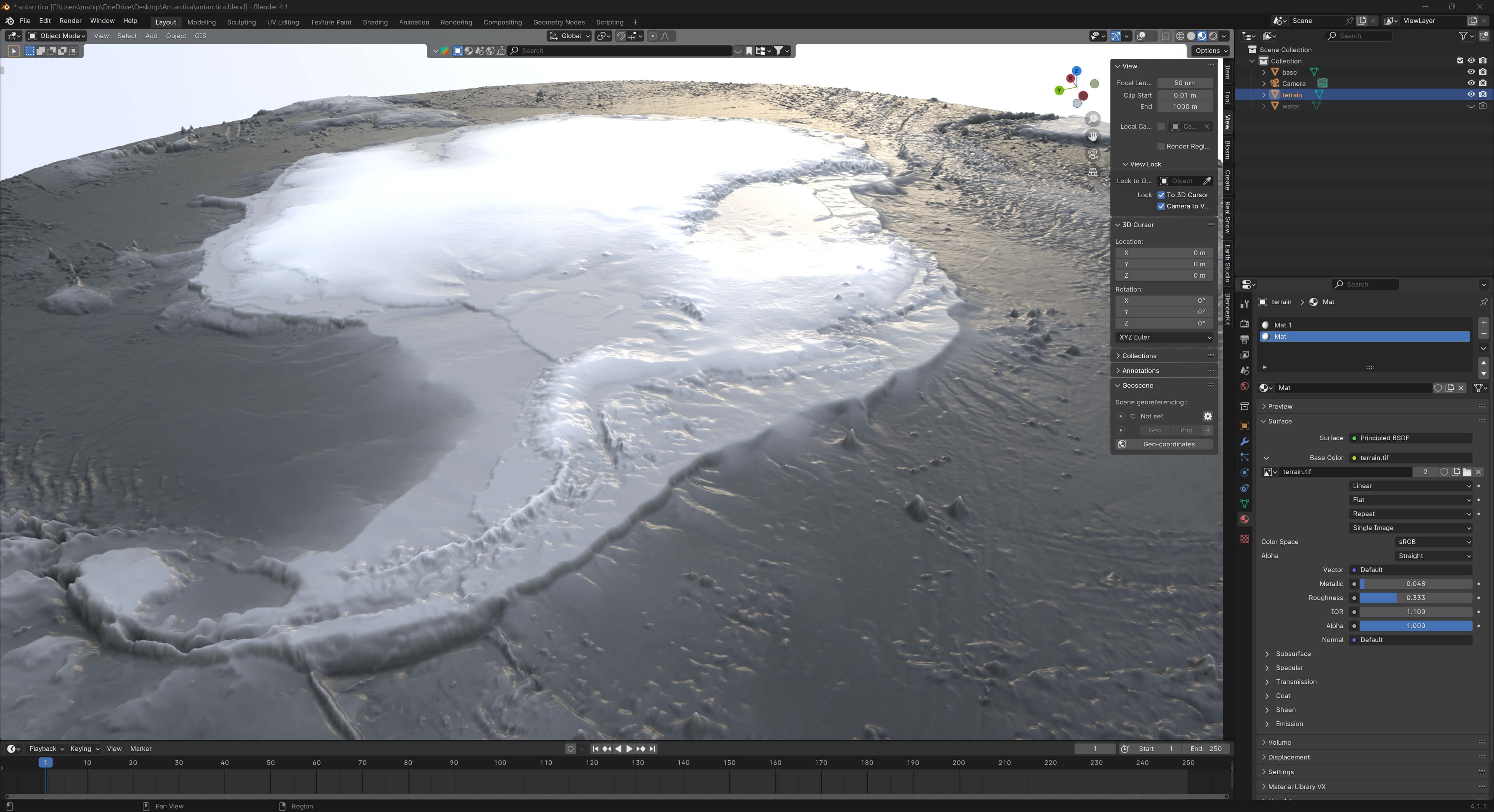 Antarctica Terrain Map - 3D Model by 3dstudio