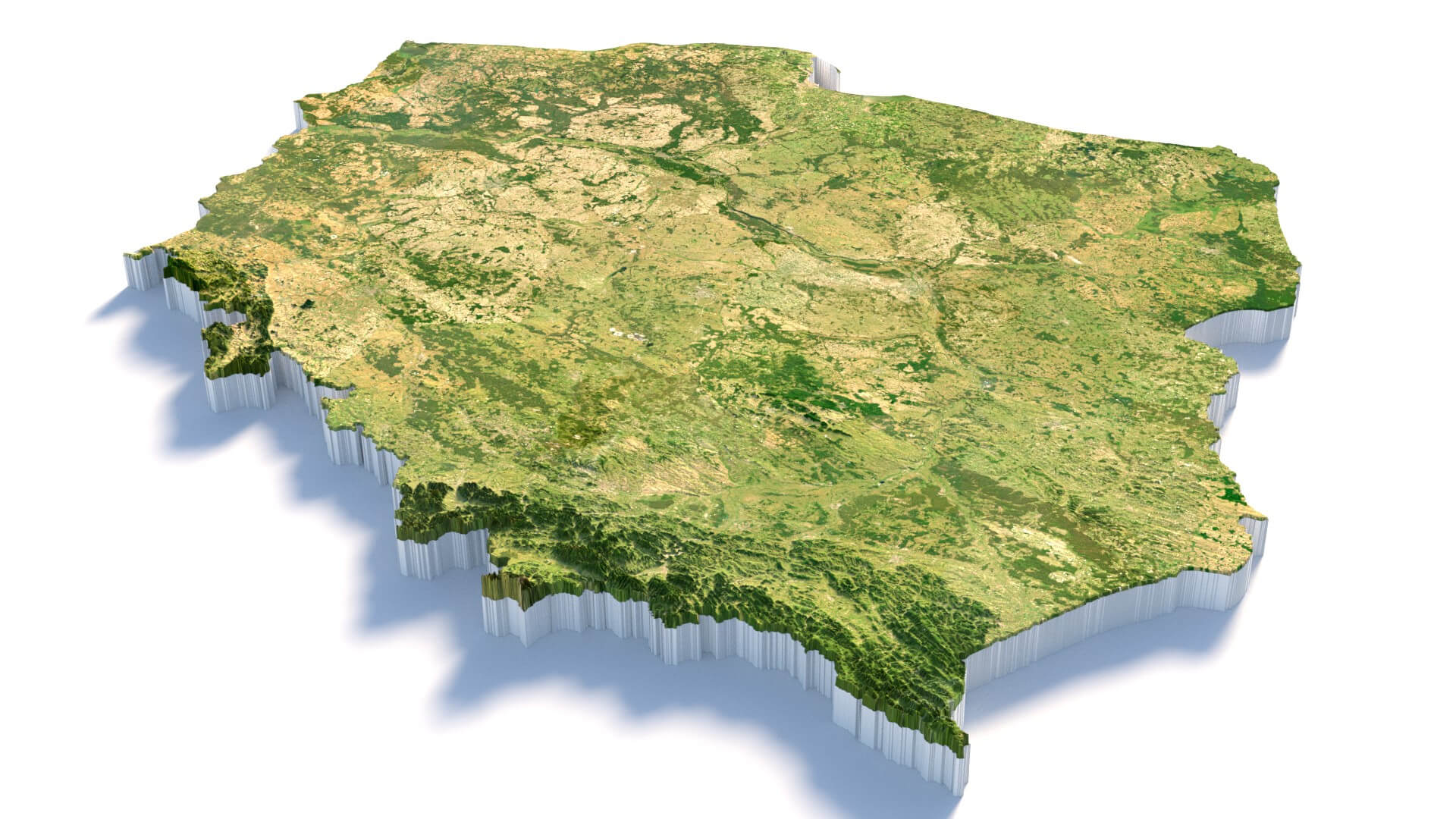 Poland Polska Terrain Map - 3D Model by 3dstudio