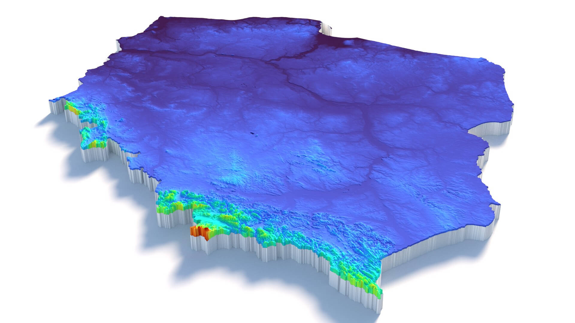 Poland Polska Terrain Map - 3D Model by 3dstudio