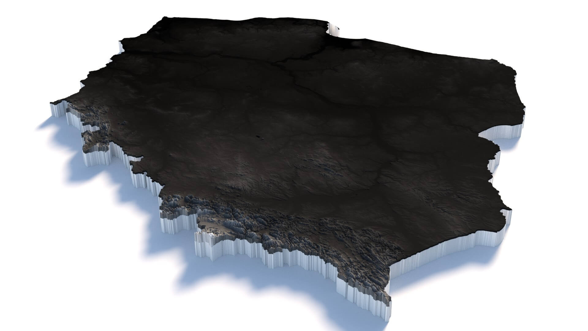 Poland Polska Terrain Map - 3D Model by 3dstudio