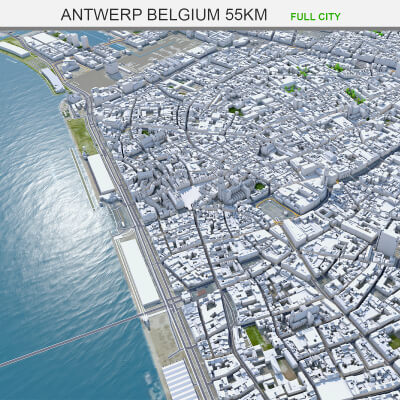 Antwerp Belgium 55km - 3D Model by 3dstudio