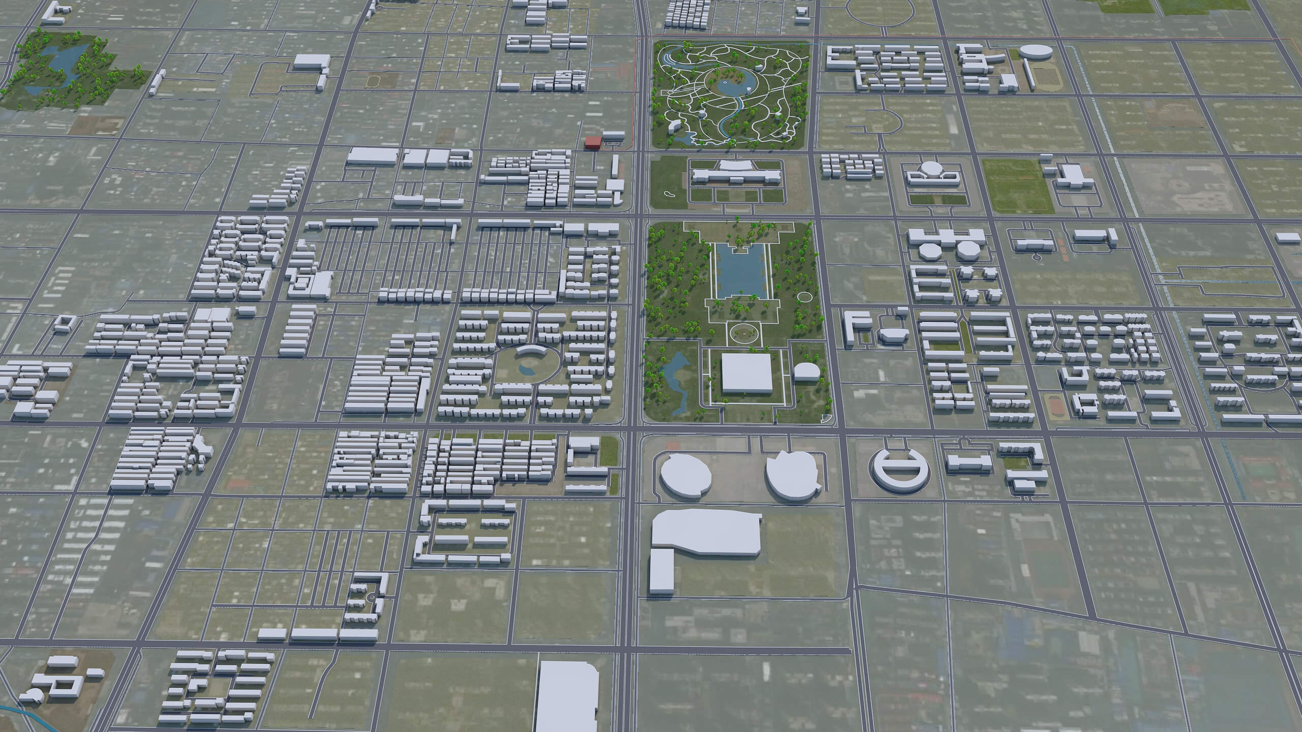 Anyang Henan City China 3D Model 40km by 3dstudio