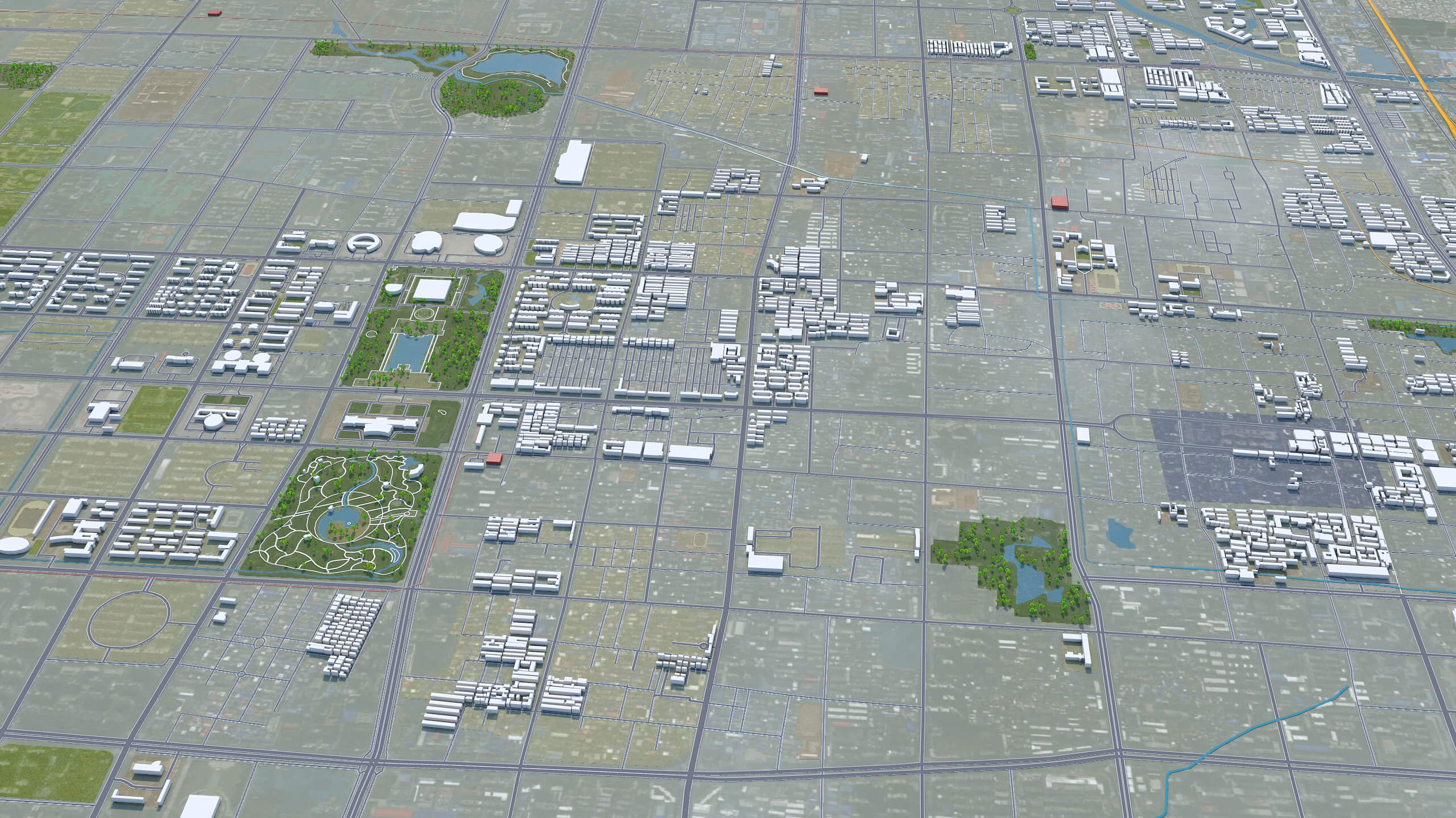 Anyang Henan City China 3D Model 40km by 3dstudio