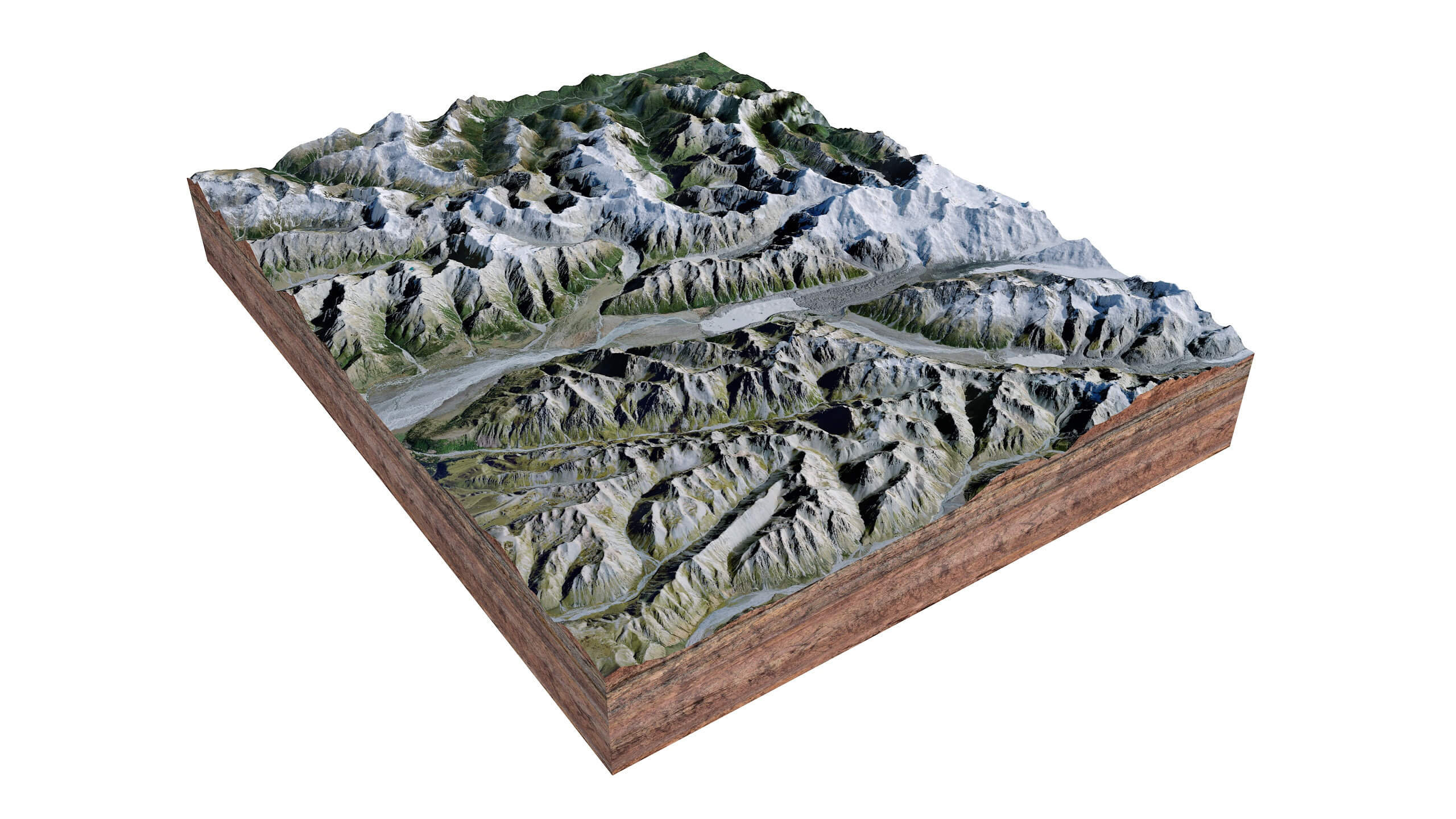 Aoraki Mount Cook New Zealand Terrain 3D Model by 3dstudio