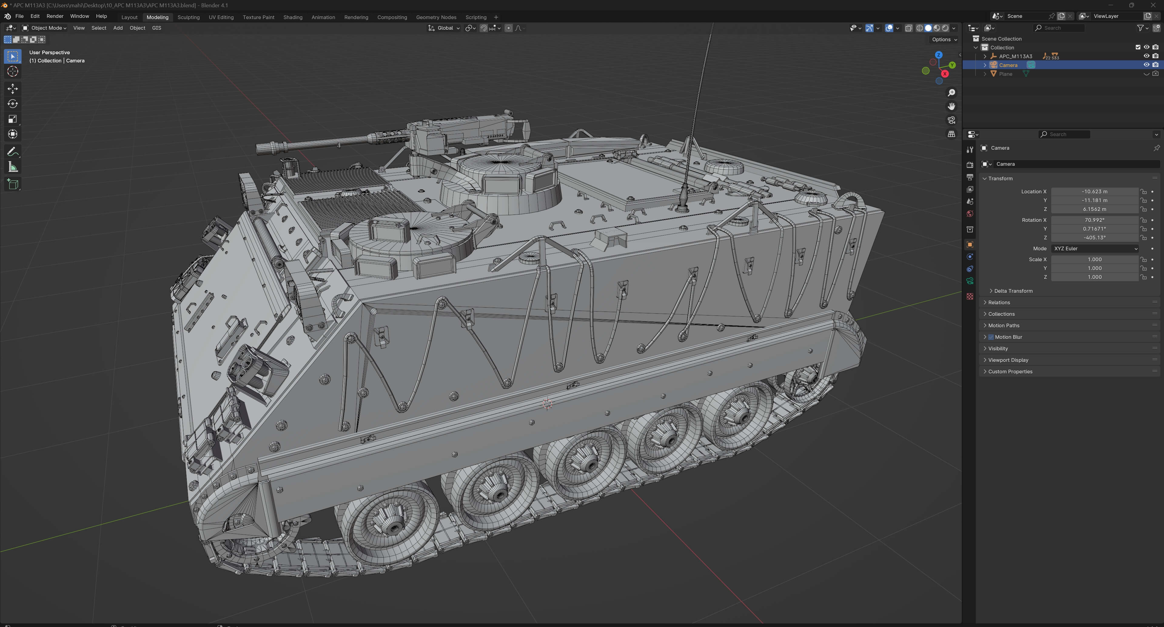 APC M113A3 Tank - 3D Model by 3dstudio