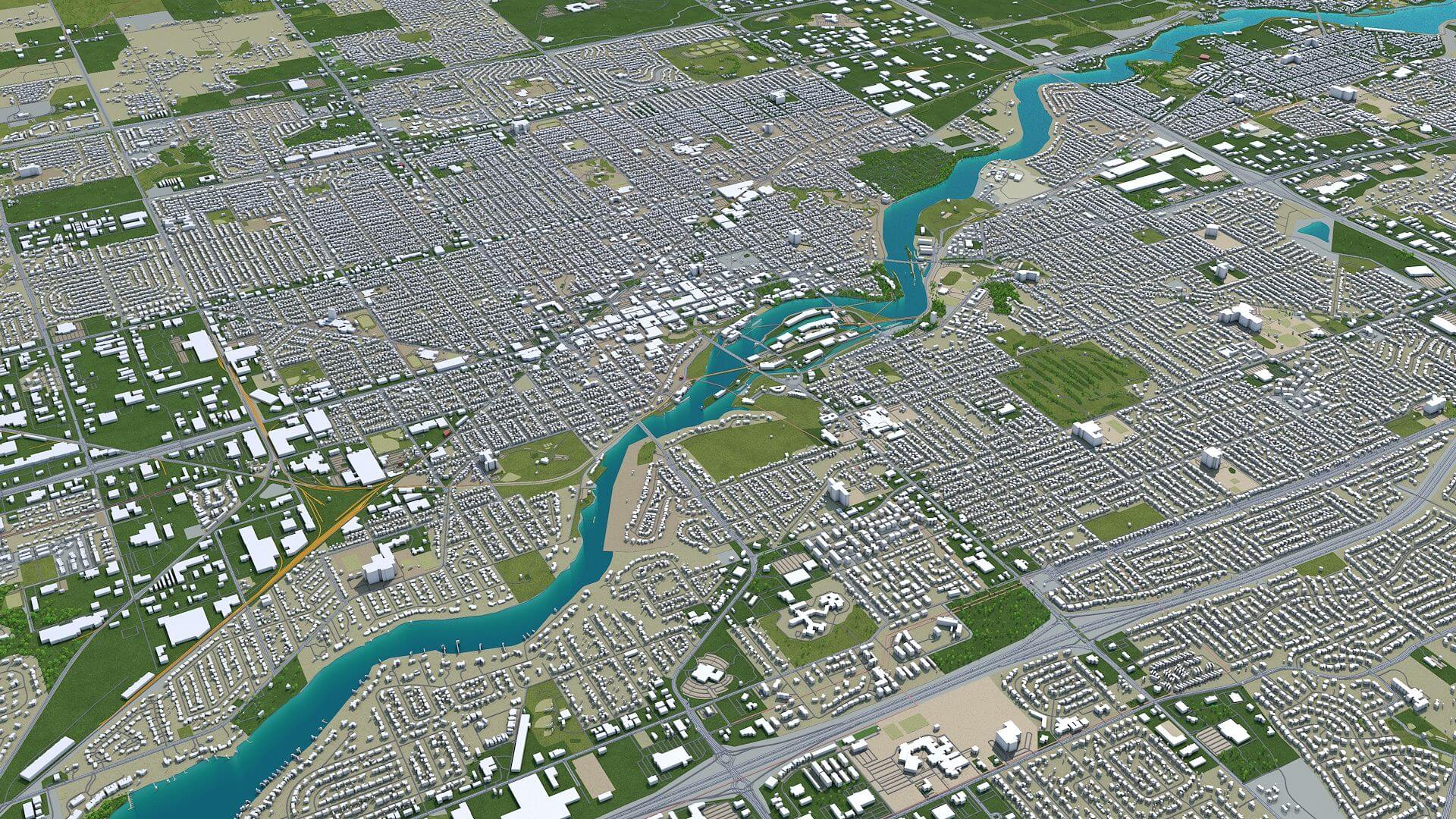 Appleton Wisconsin 40km - 3D Model by 3dstudio