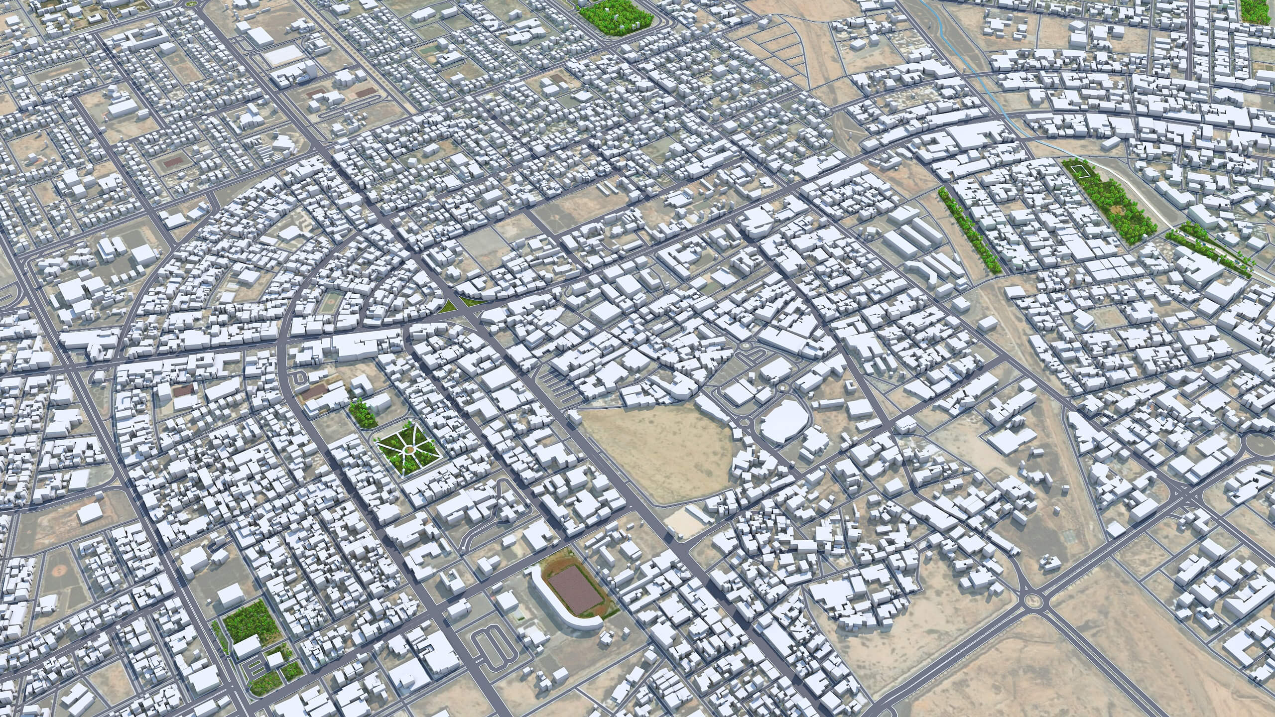 AR Rass City Saudi Arabia 3D Model 35km by 3dstudio