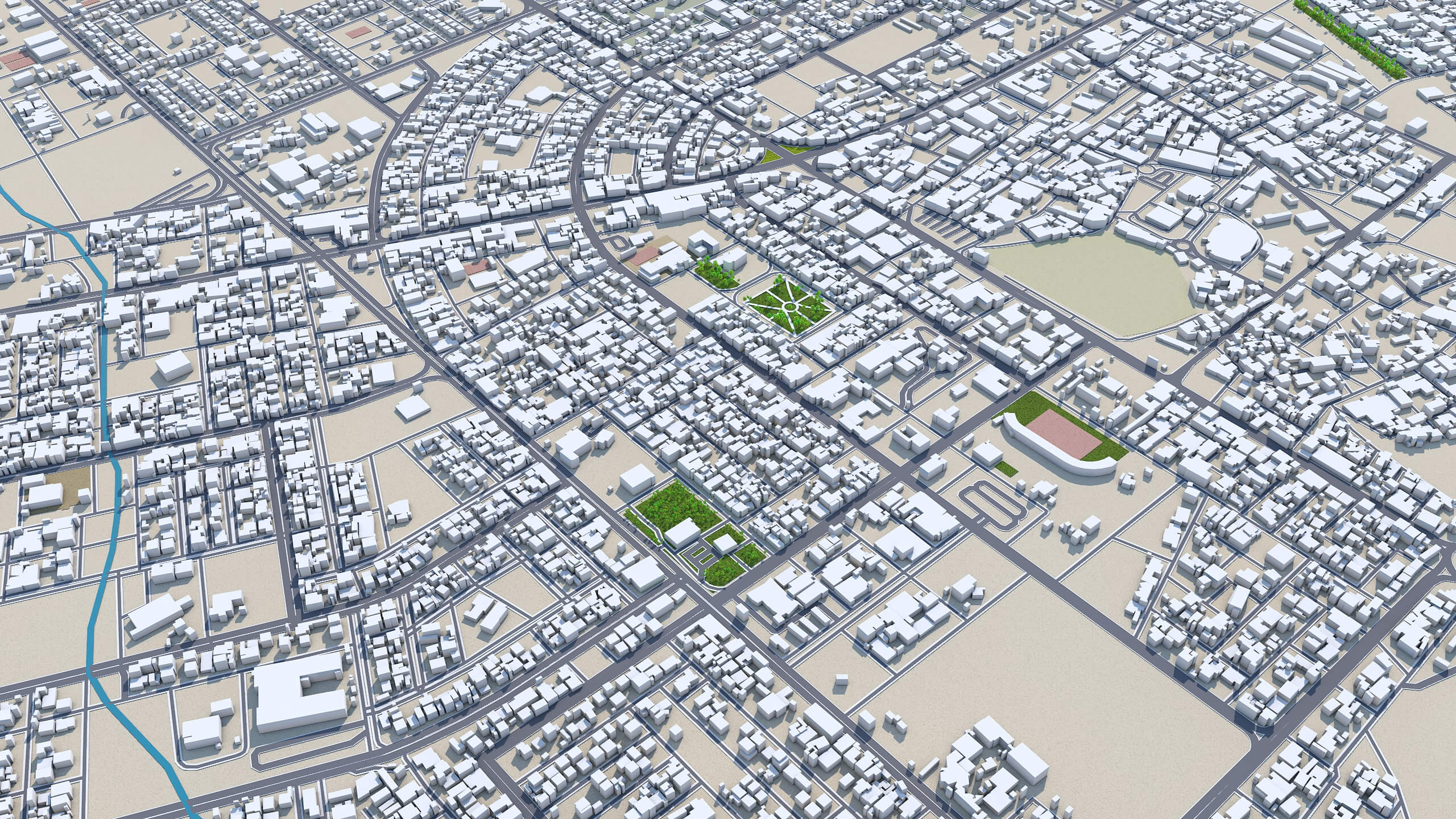AR Rass City Saudi Arabia 3D Model 35km by 3dstudio