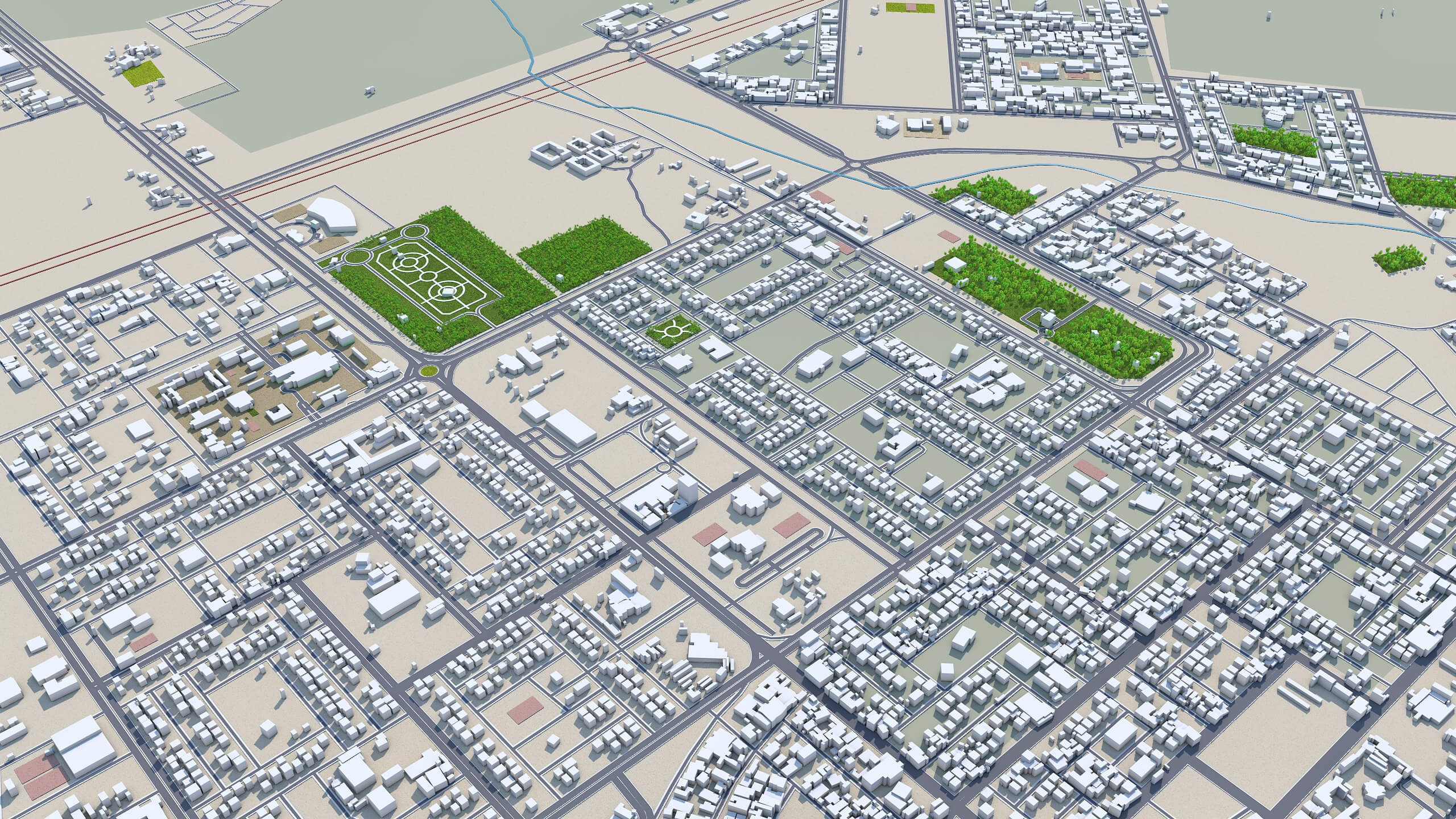 AR Rass City Saudi Arabia 3D Model 35km by 3dstudio