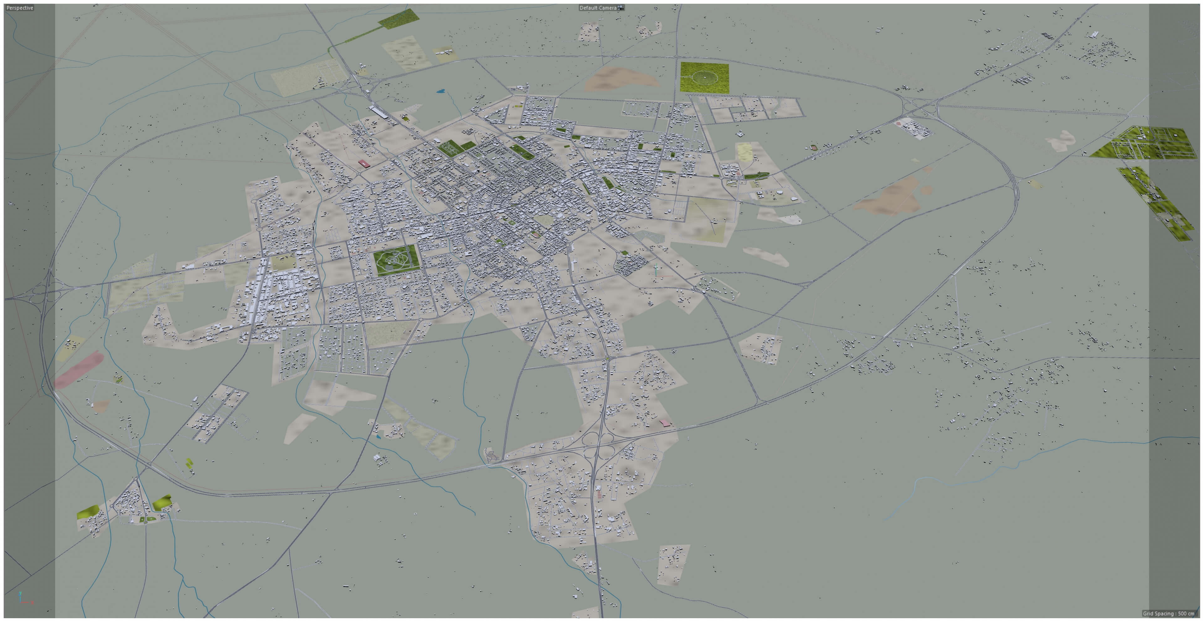AR Rass City Saudi Arabia 3D Model 35km by 3dstudio