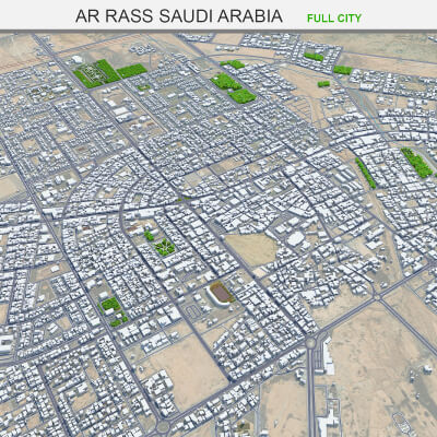 AR Rass City Saudi Arabia 3D Model 35km by 3dstudio