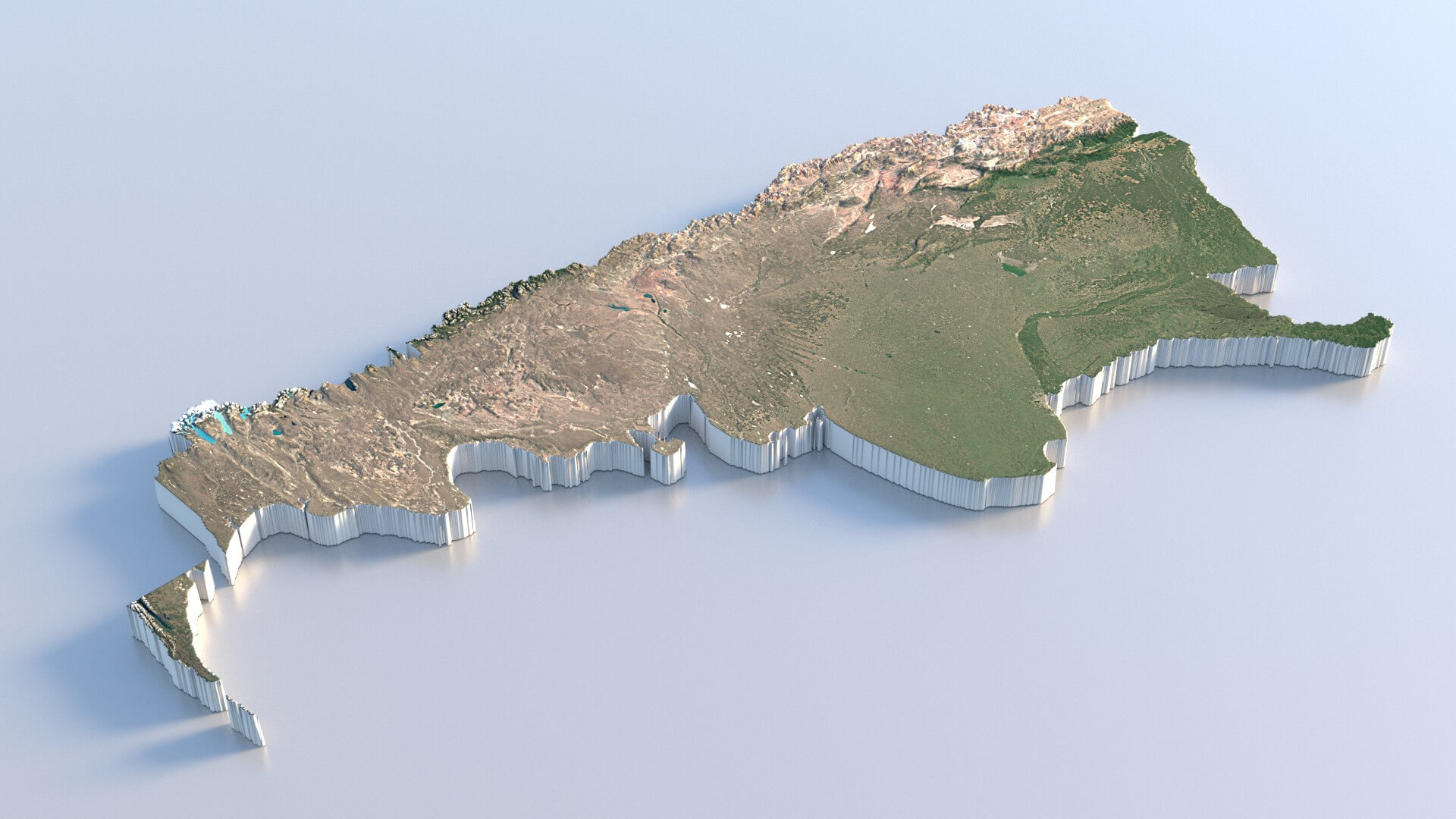 Argentina Terrain Map - 3D Model by 3dstudio