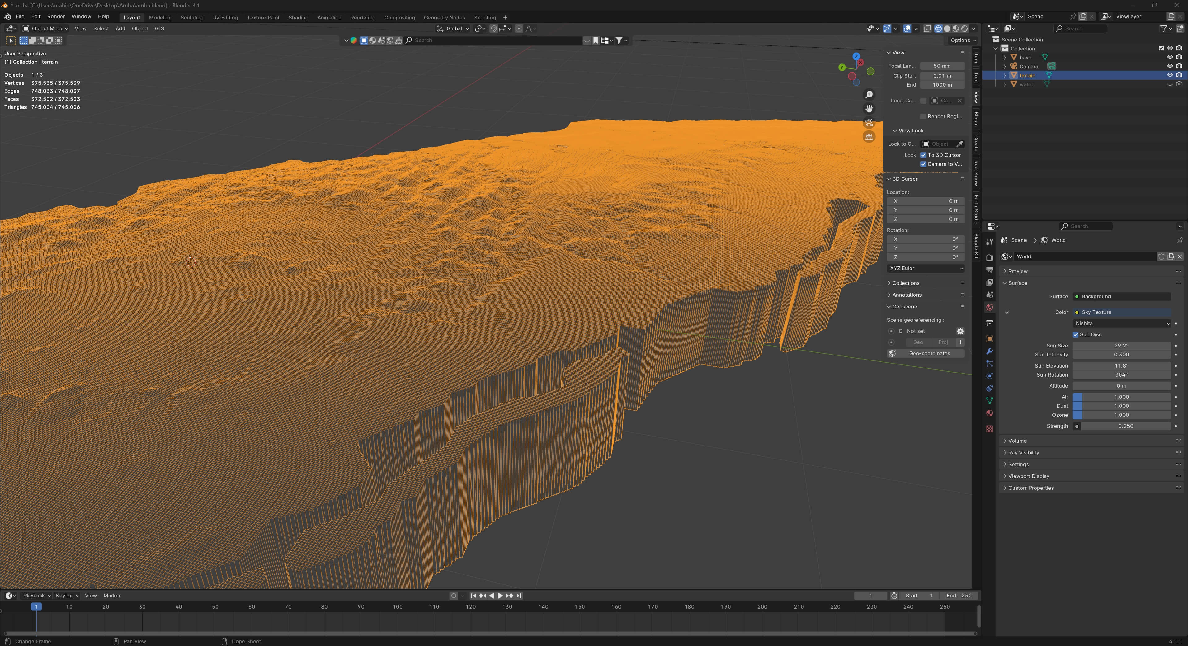 Aruba Terrain Map - 3D Model by 3dstudio