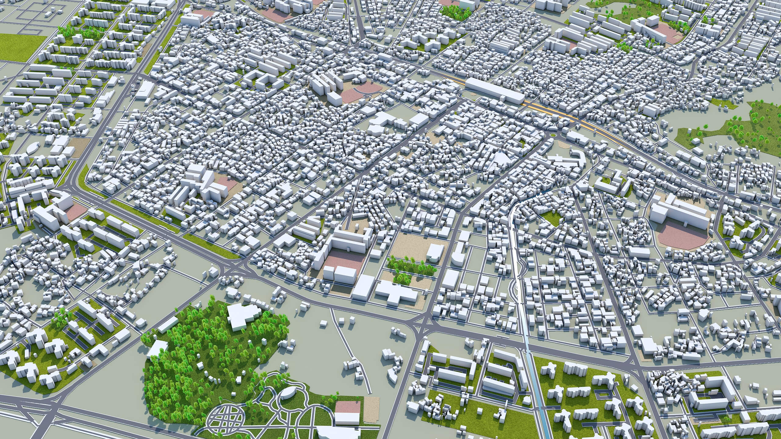 Asan City South Korea 20km - 3D Model by 3dstudio
