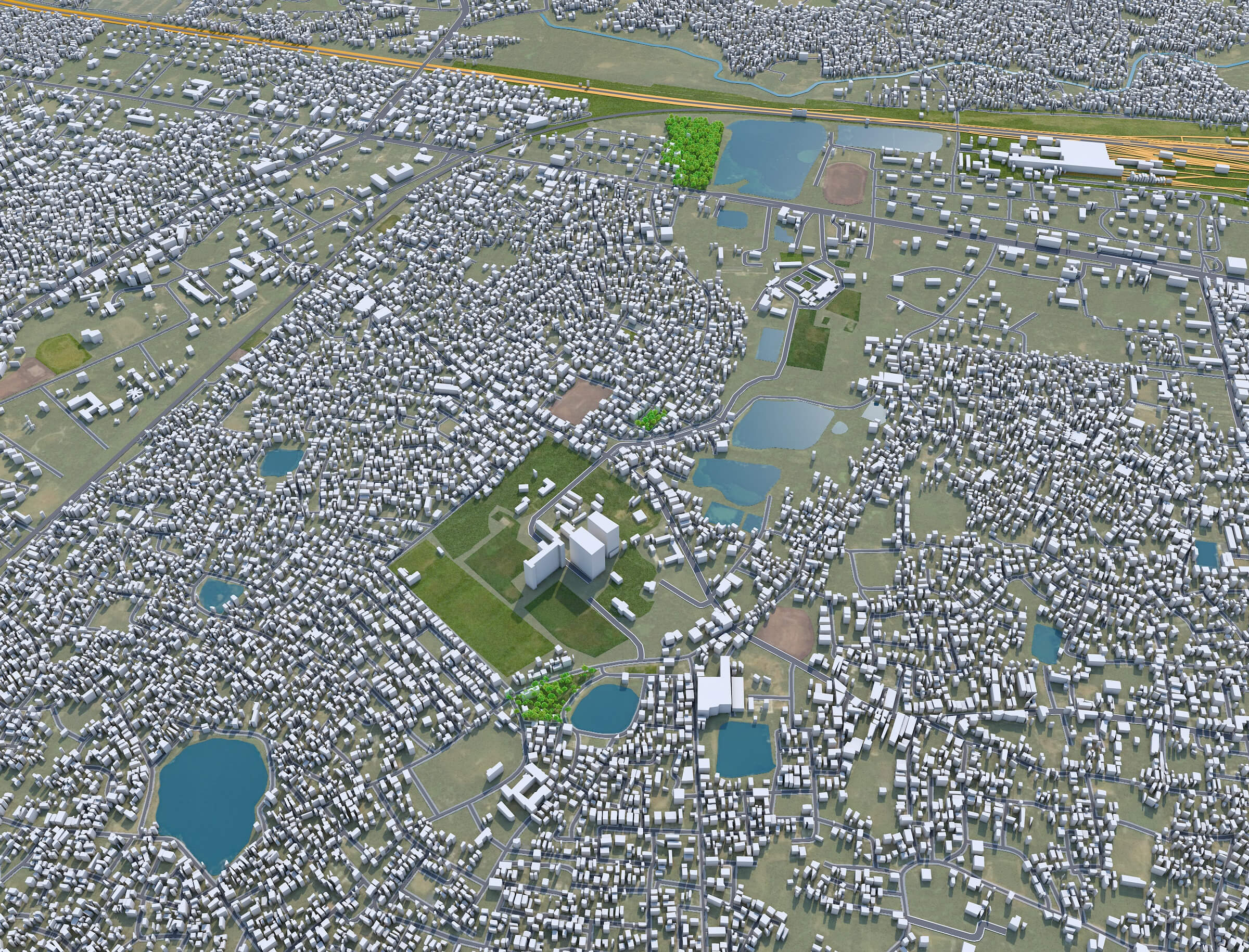 Asansol City West Bengal India 3D Model 20km by 3dstudio