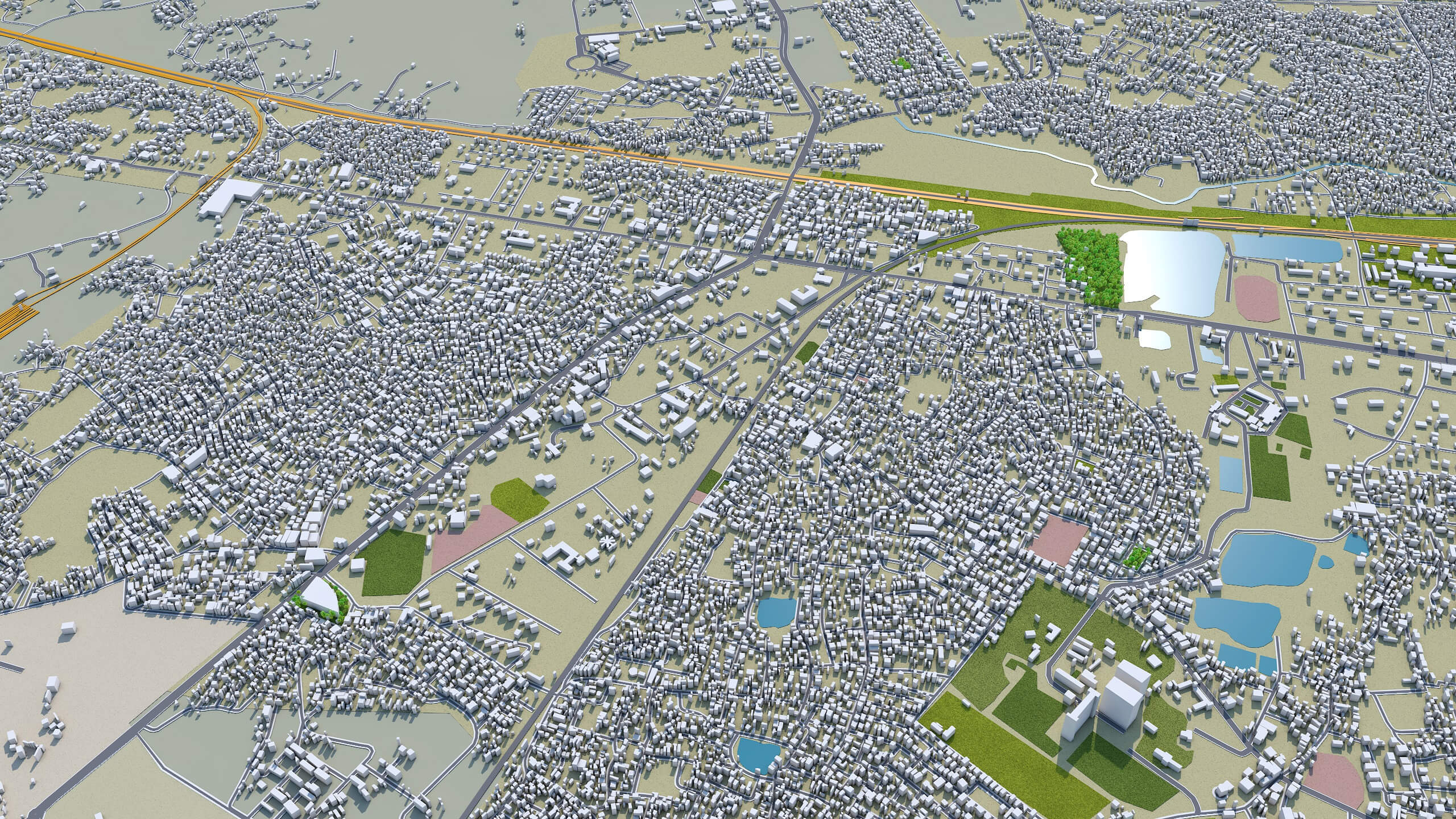 Asansol City West Bengal India 3D Model 20km by 3dstudio