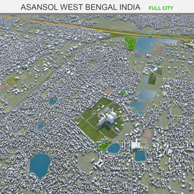 Asansol City West Bengal India 3D Model 20km by 3dstudio