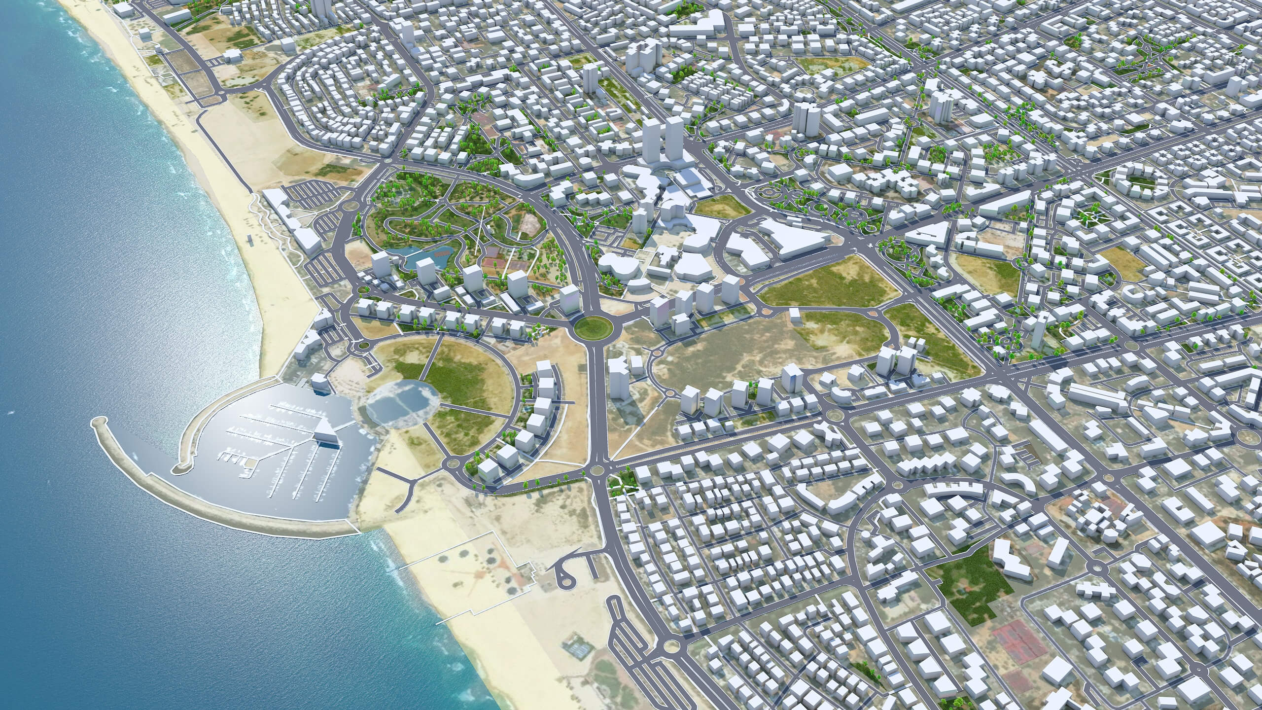 Ashdod City Israel 3D Model 20km by 3dstudio