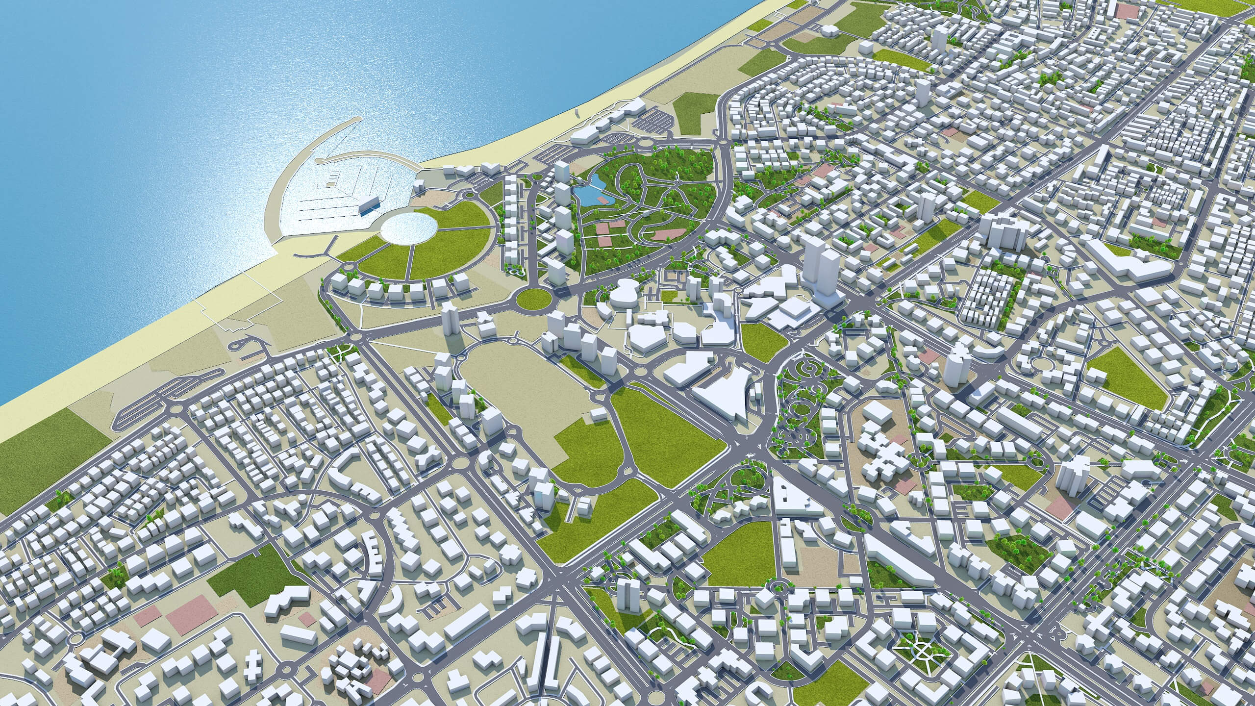 Ashdod City Israel 3D Model 20km by 3dstudio