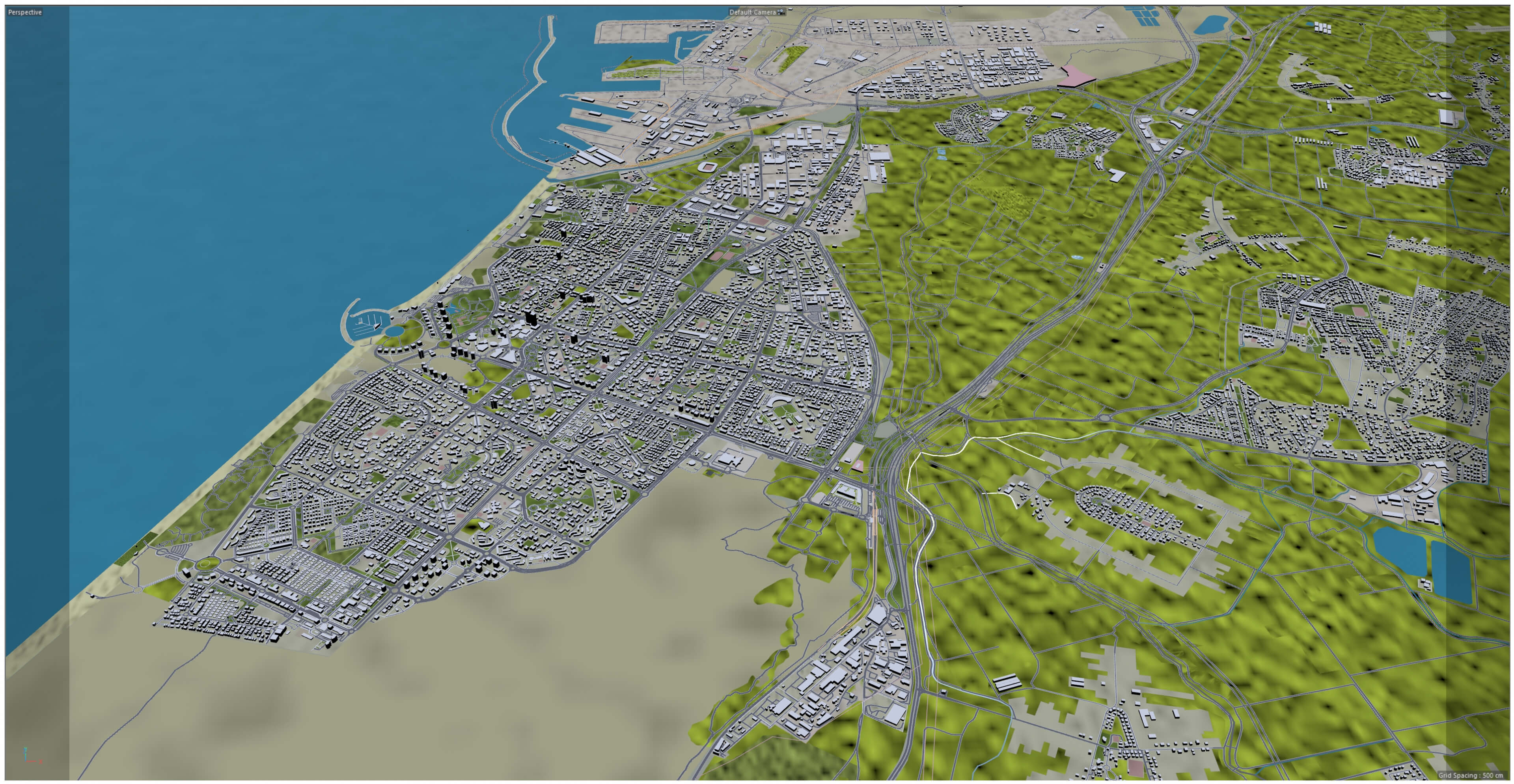 Ashdod City Israel 3D Model 20km by 3dstudio