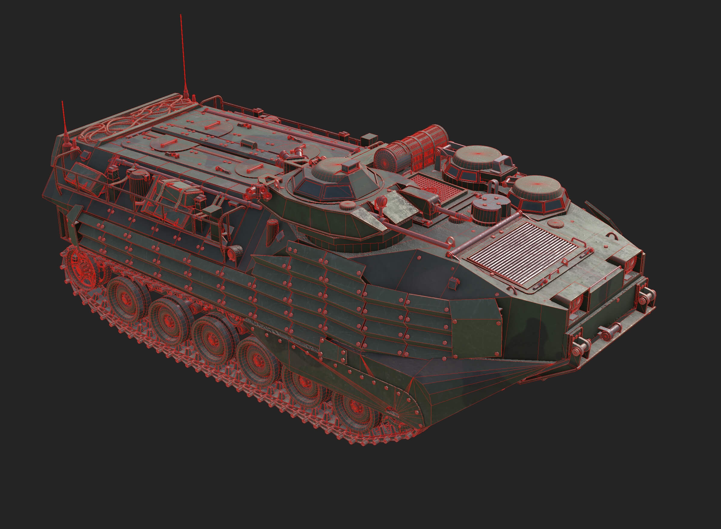 Assault Amphibious Vehicle Aavp 7A1 - 3D Model by 3dstudio
