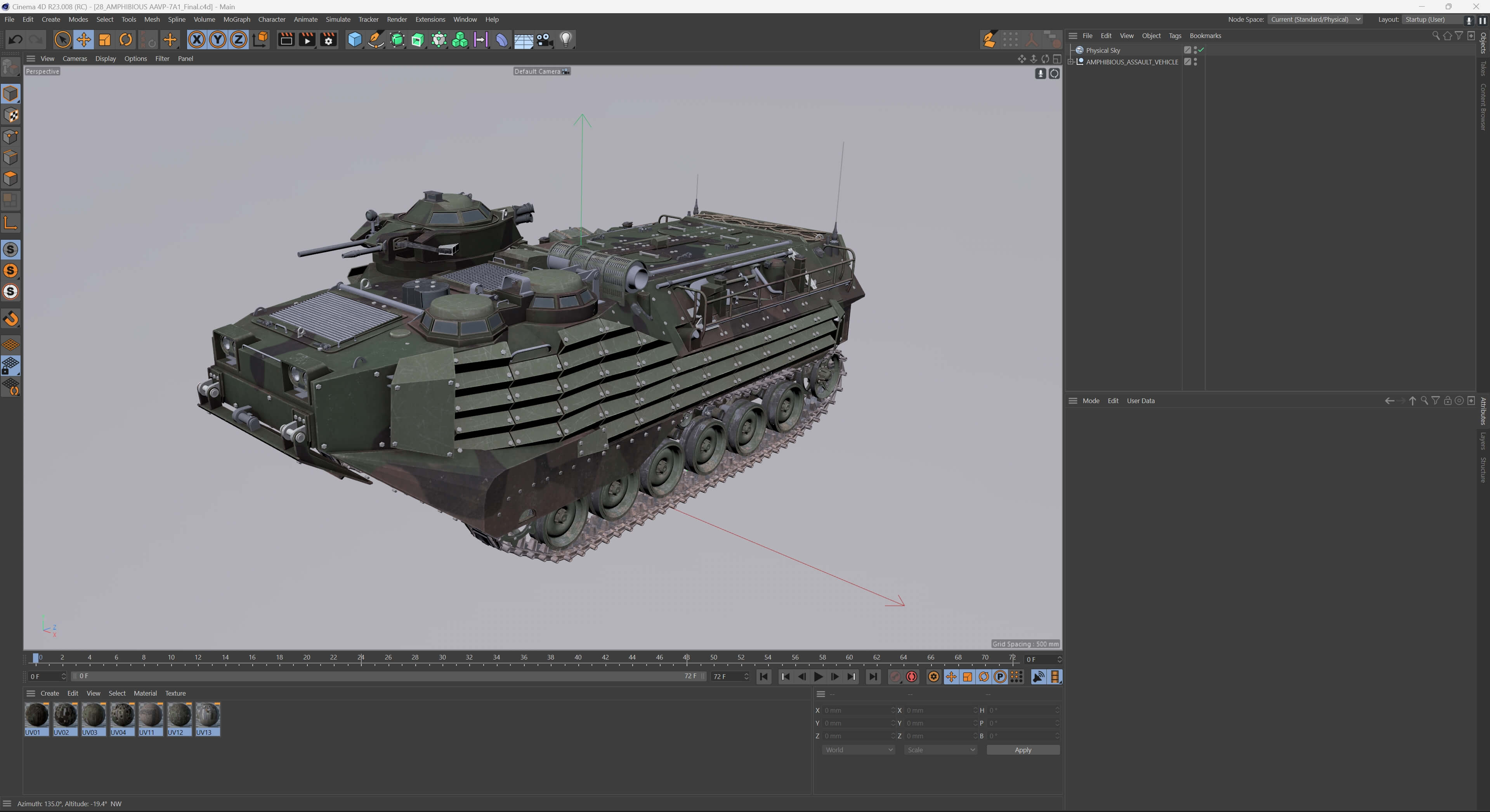 Assault Amphibious Vehicle Aavp 7A1 3D Model by 3dstudio