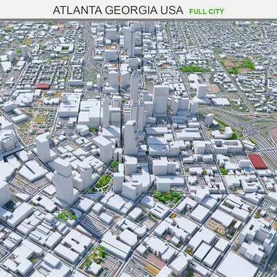 Atlanta, Georgia USA 40km - 3D Model by 3dstudio