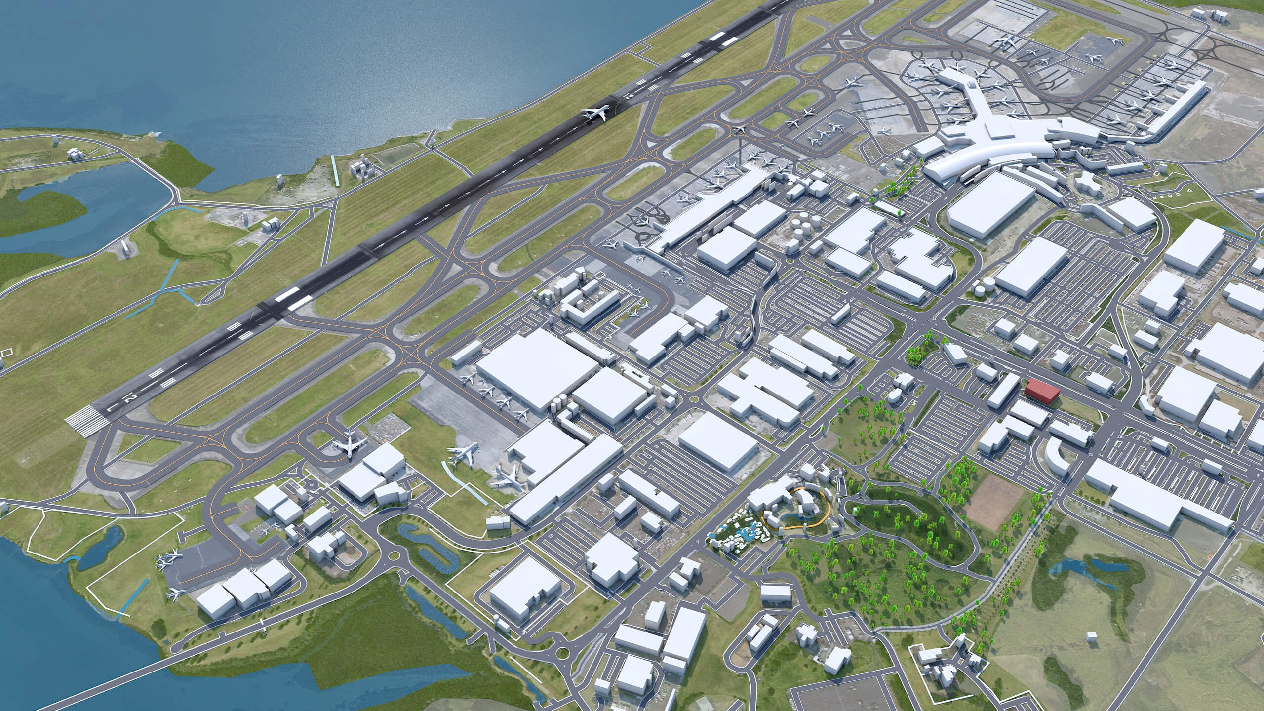 Auckland Airport - 3D Model by 3dstudio