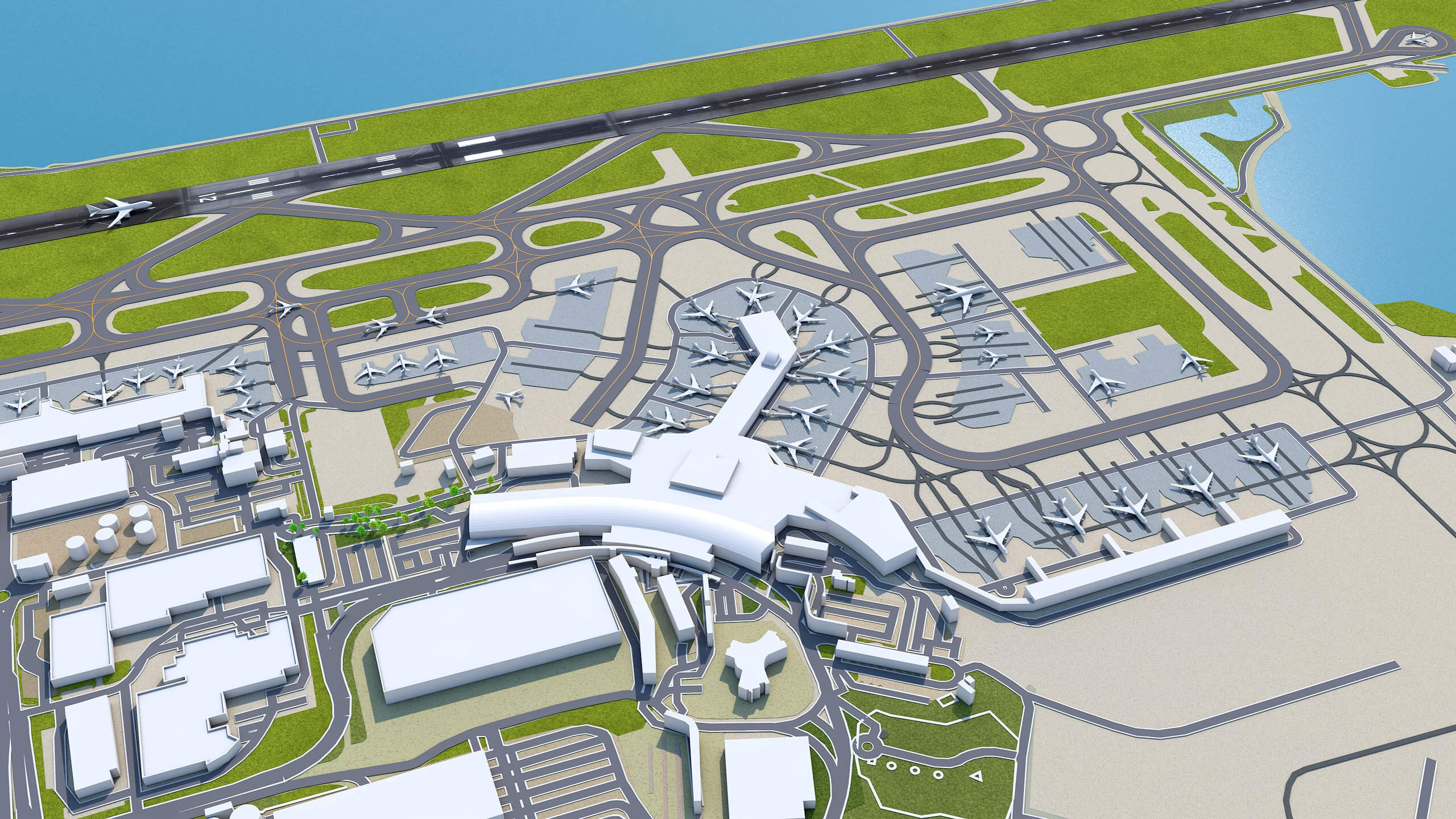 Auckland Airport - 3D Model by 3dstudio