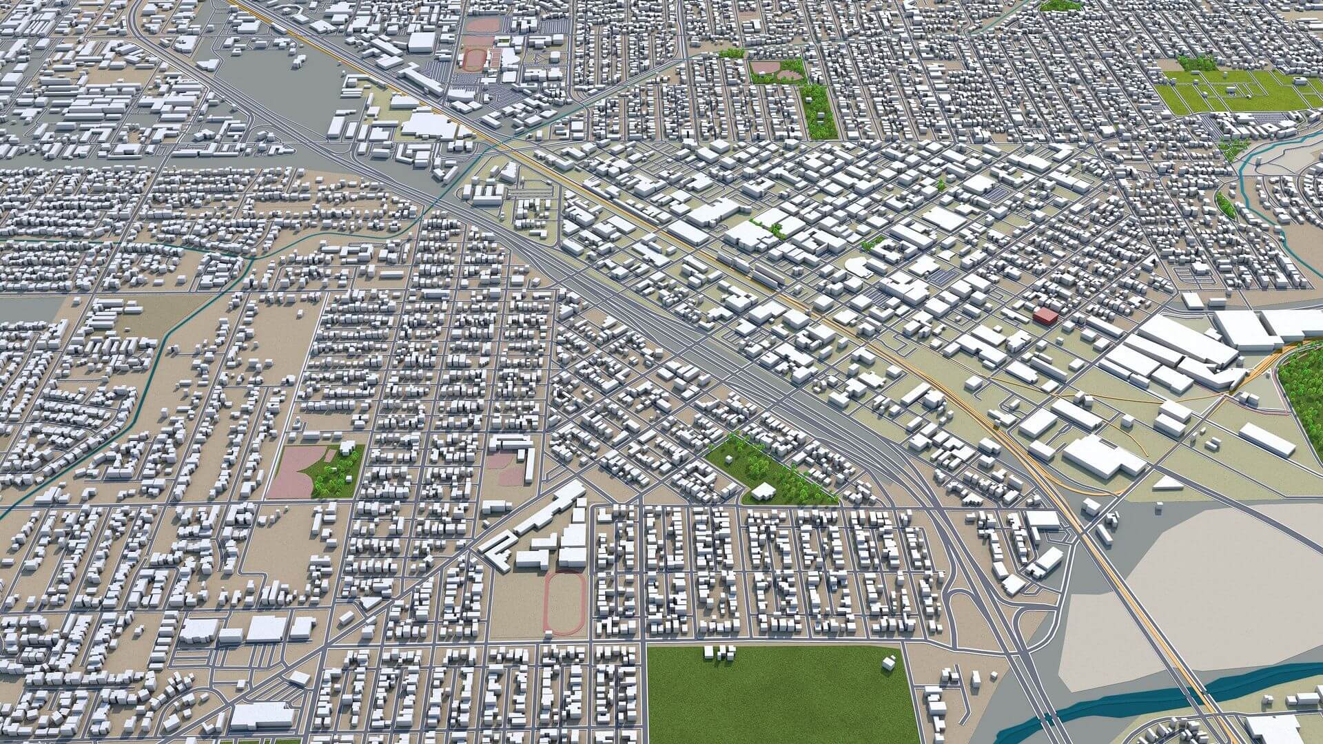 Aurora Modesto, California USA 20km - 3D Model by 3dstudio