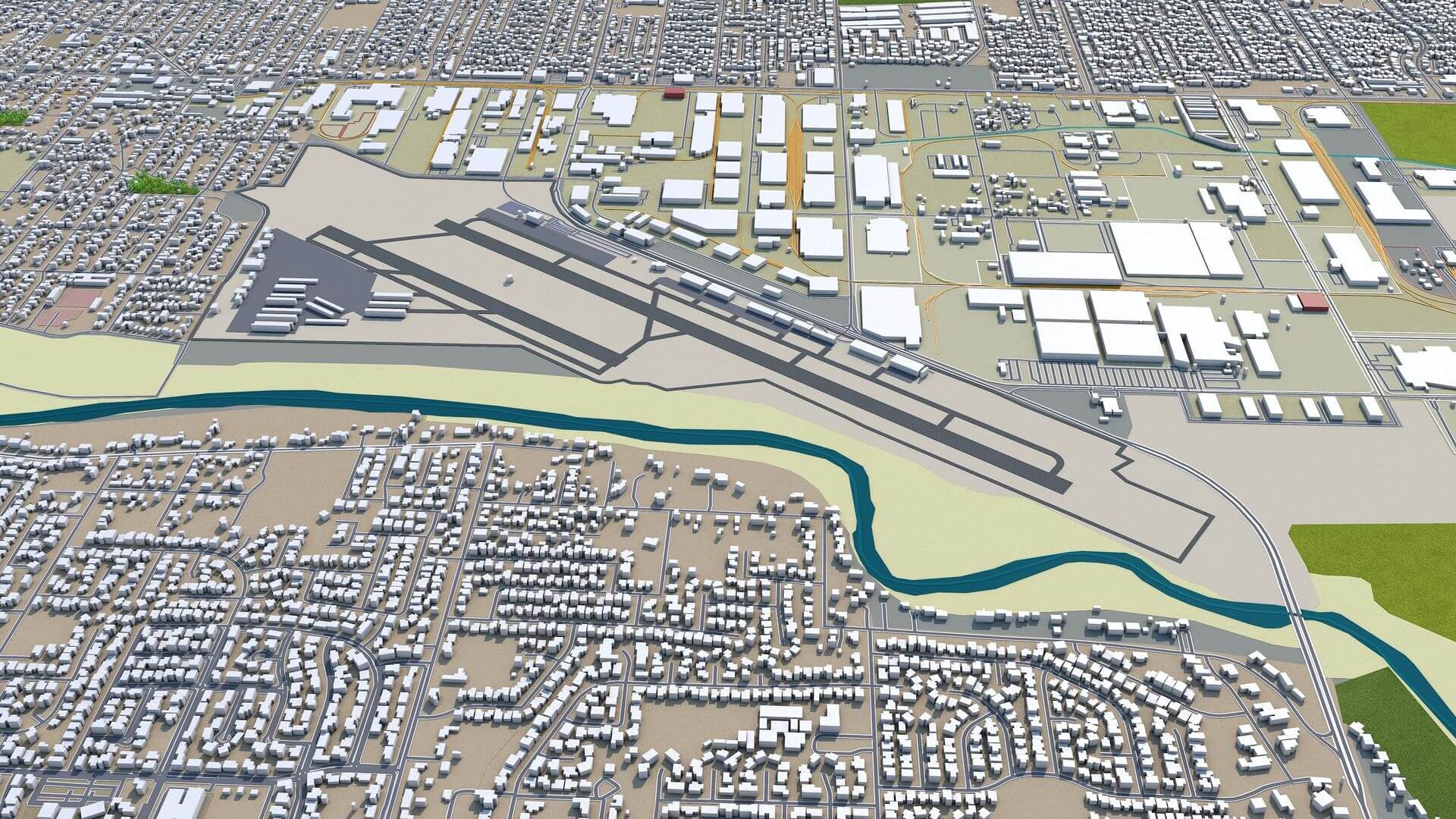 Aurora Modesto, California USA 20km - 3D Model by 3dstudio