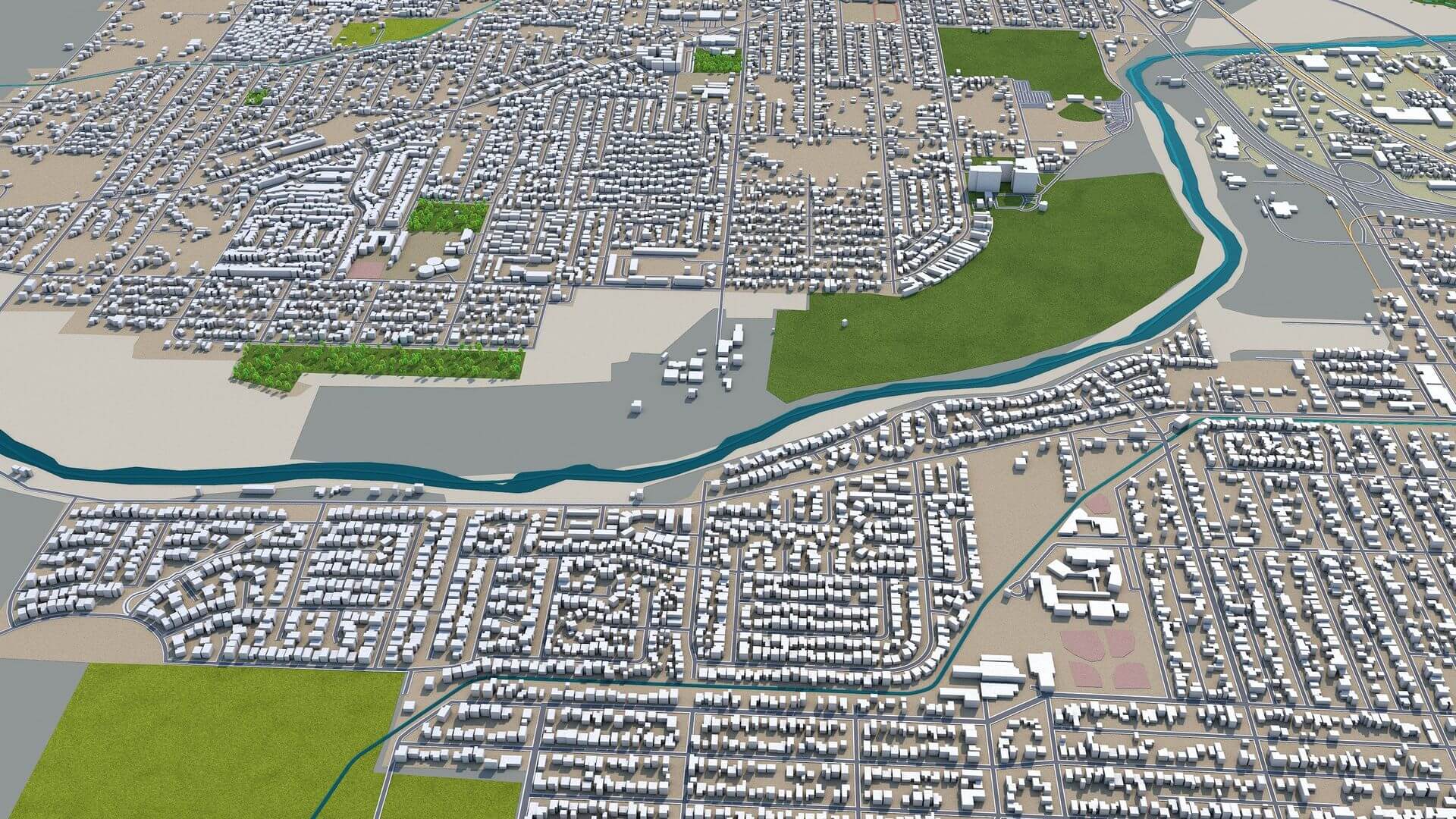 Aurora Modesto, California USA 20km - 3D Model by 3dstudio