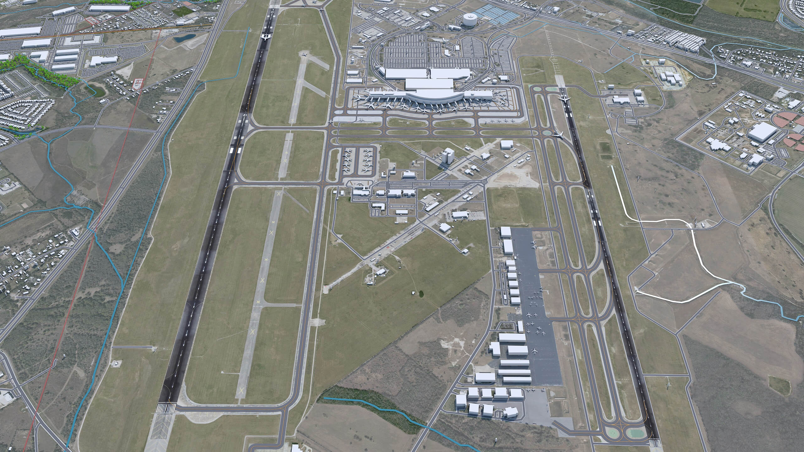 Austin Bergstrom Airport - 3D Model by 3dstudio