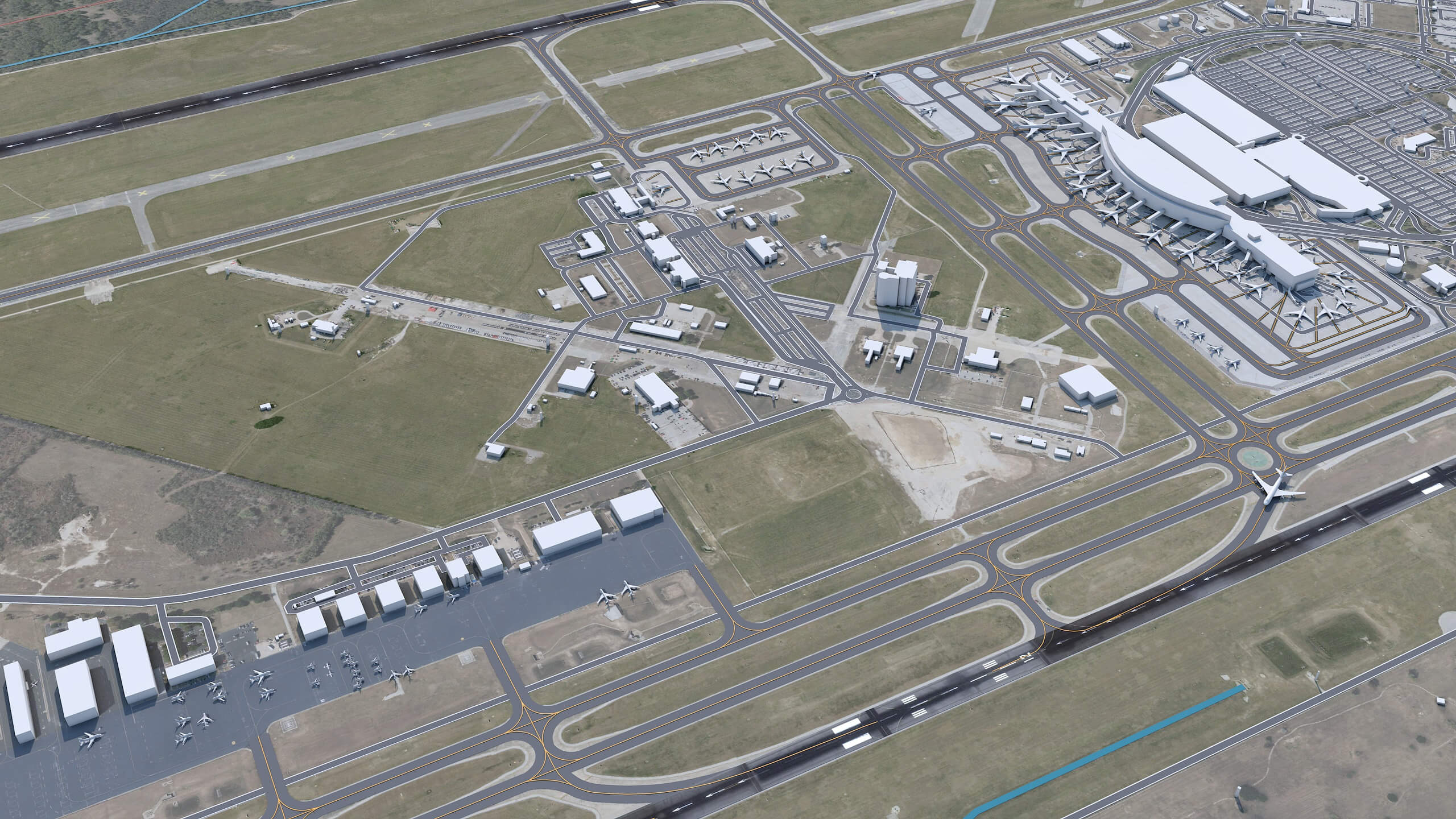 Austin Bergstrom Airport - 3D Model by 3dstudio