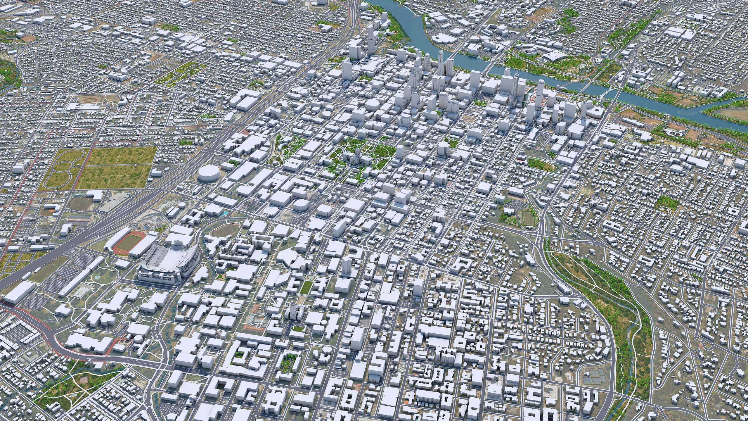 Austin Texas Downtown 10km - 3D Model by 3dstudio