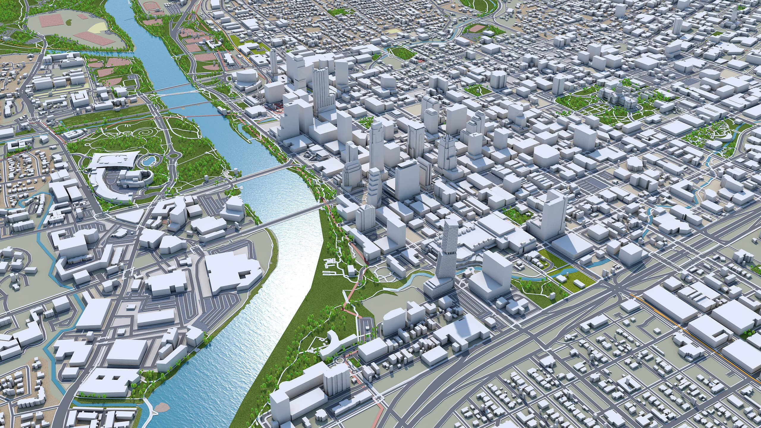 Austin Texas Downtown 10km - 3D Model by 3dstudio