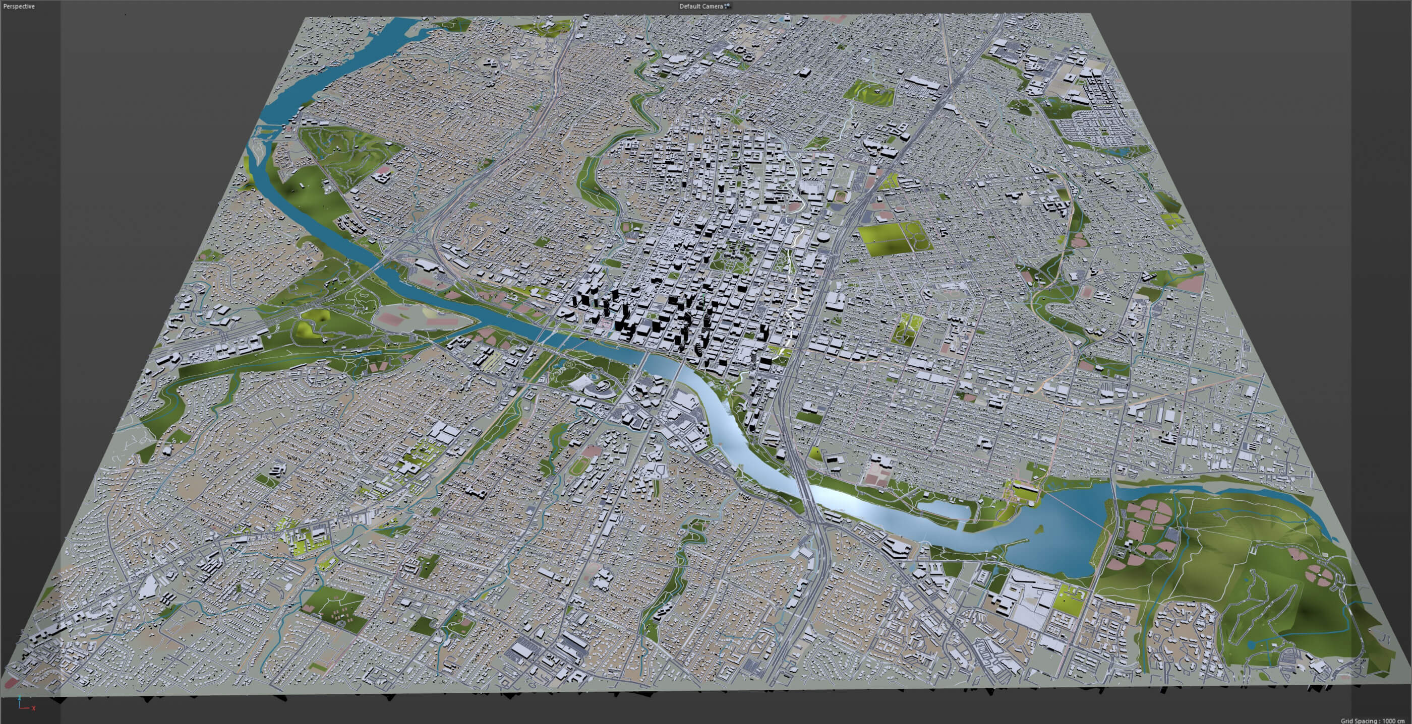 Austin Texas Downtown 10km - 3D Model by 3dstudio