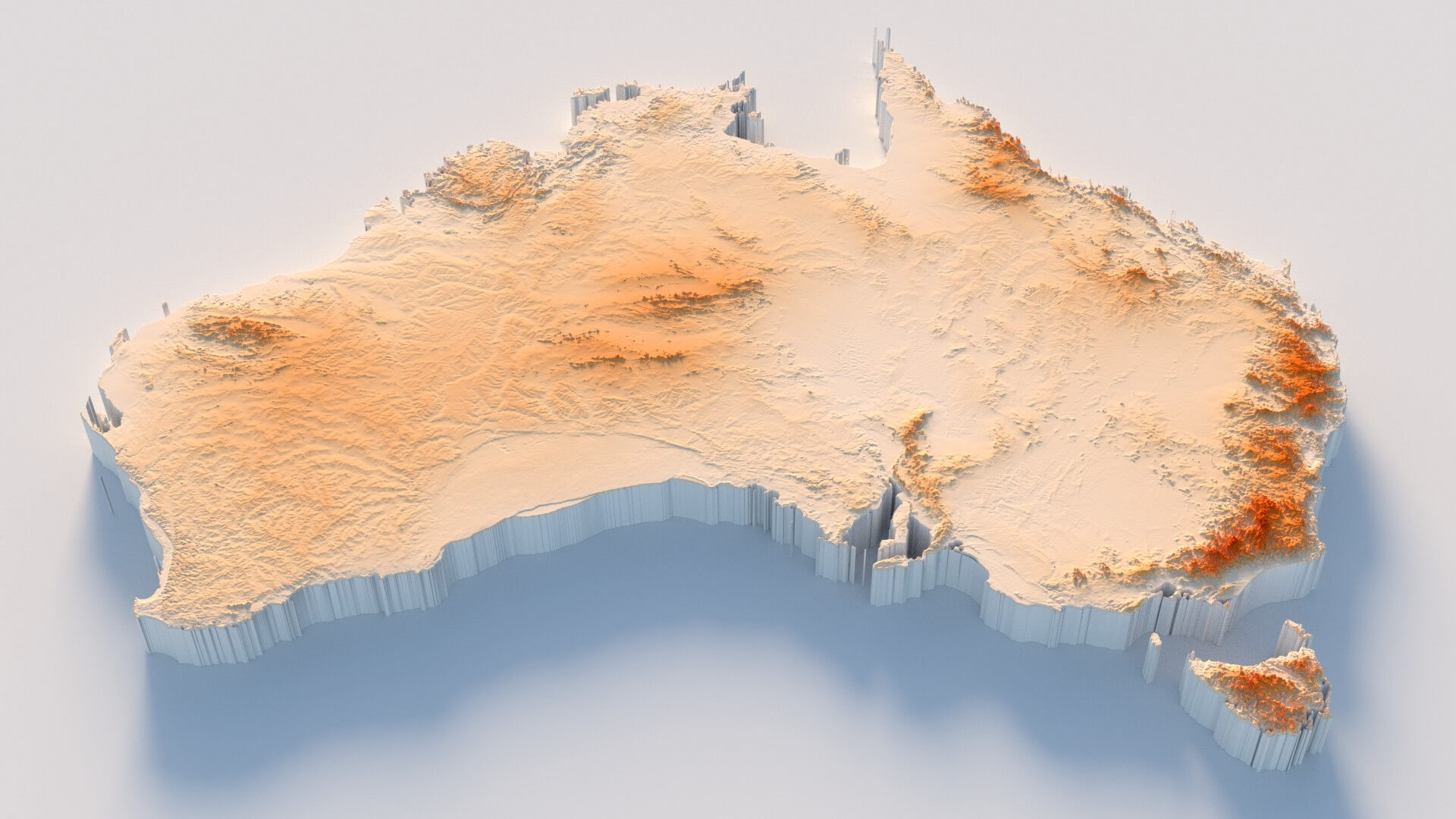 Australia Terrain Map - 3D Model by 3dstudio