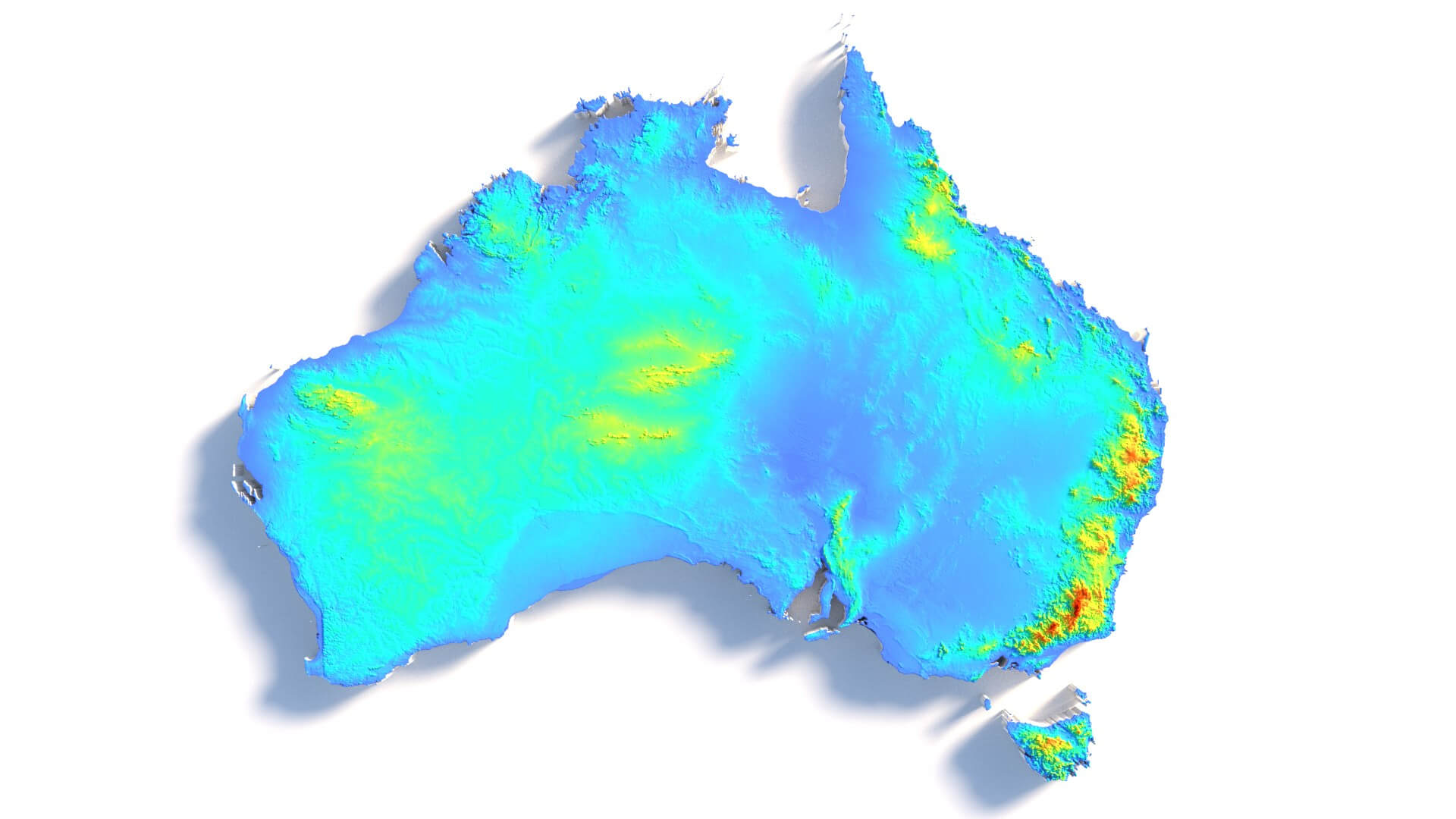 Australia Terrain Map - 3D Model by 3dstudio