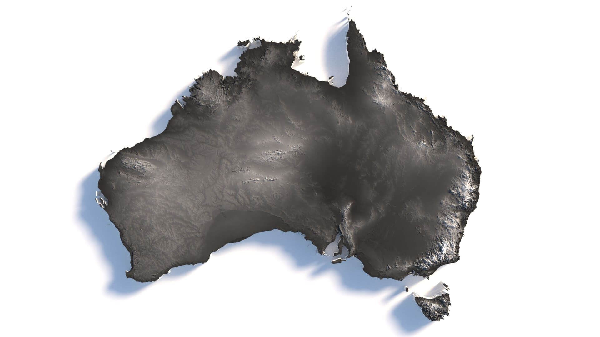 Australia Terrain Map - 3D Model by 3dstudio