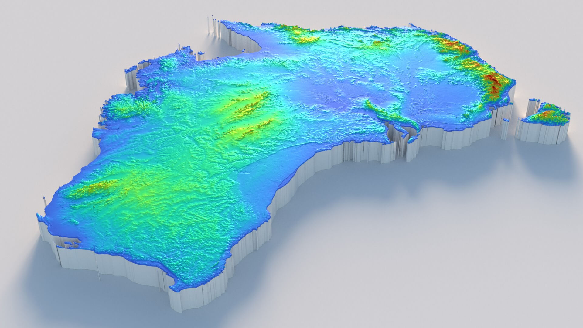 Australia Terrain Map - 3D Model by 3dstudio